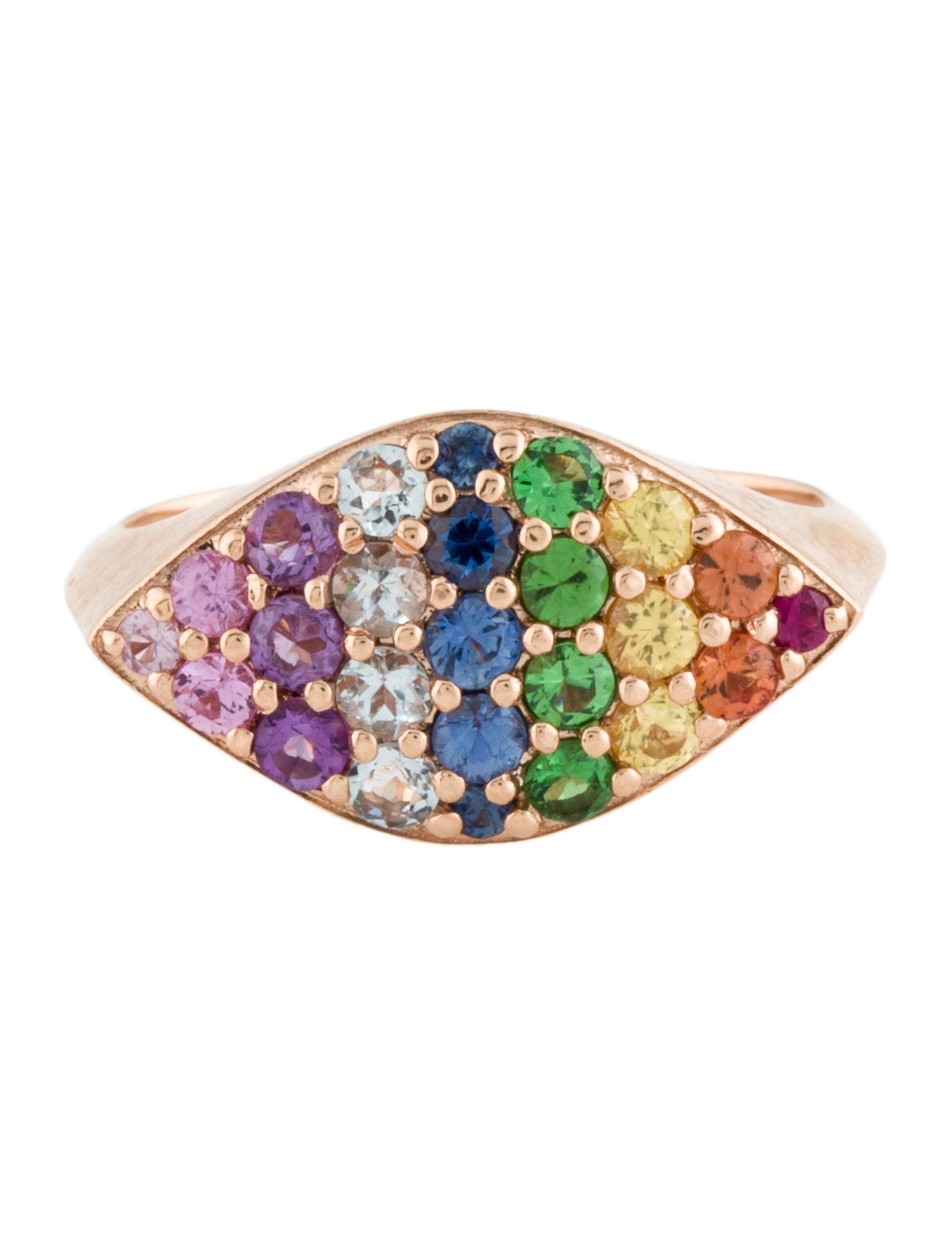 Carbon & Hyde 14K Multistone Rainbow Gemma Pinky Ring - 14K Rose Gold Cocktail Ring, Rings ...