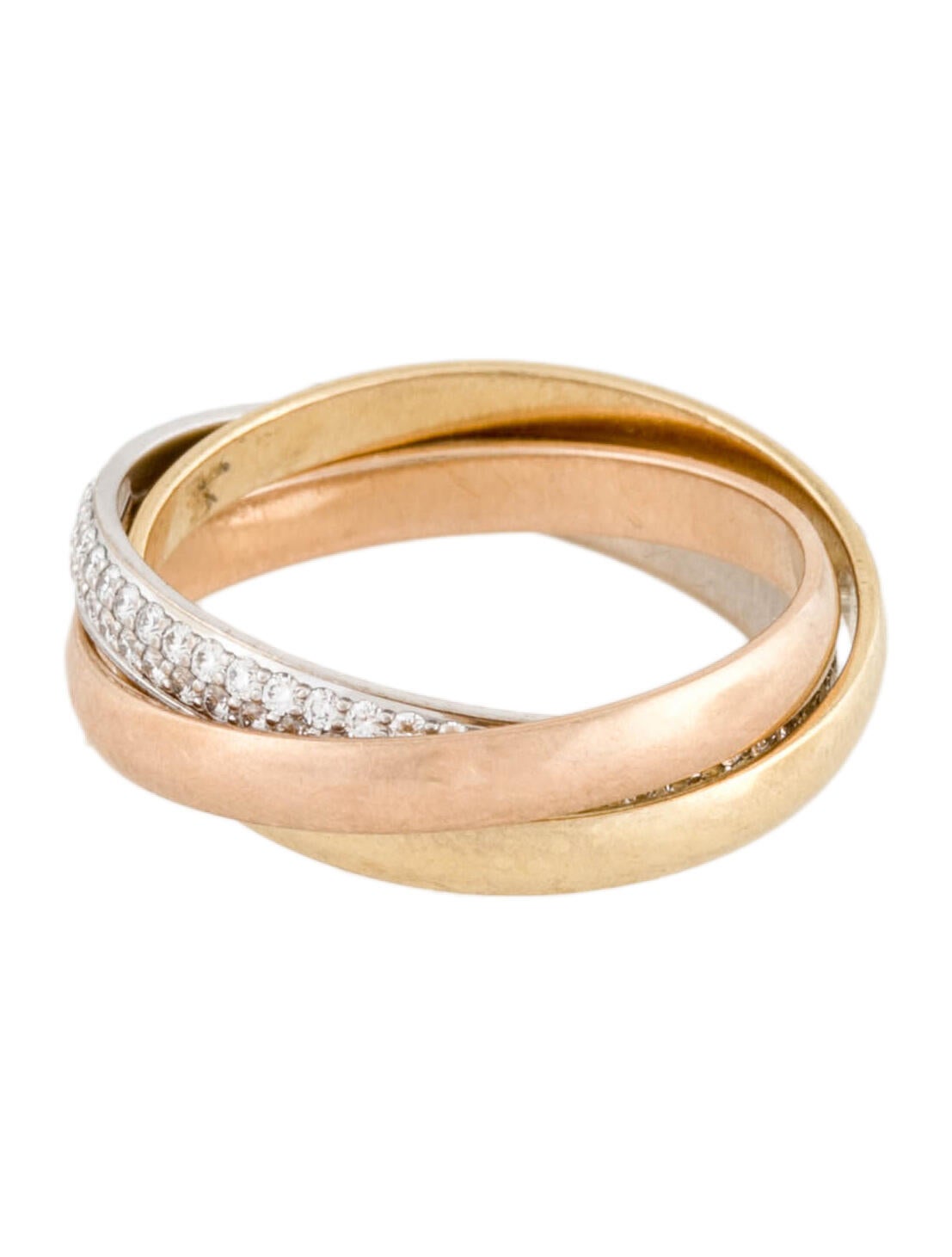 Cartier Diamond Small Trinity Ring - 18K Yellow Gold Rolling Ring ...