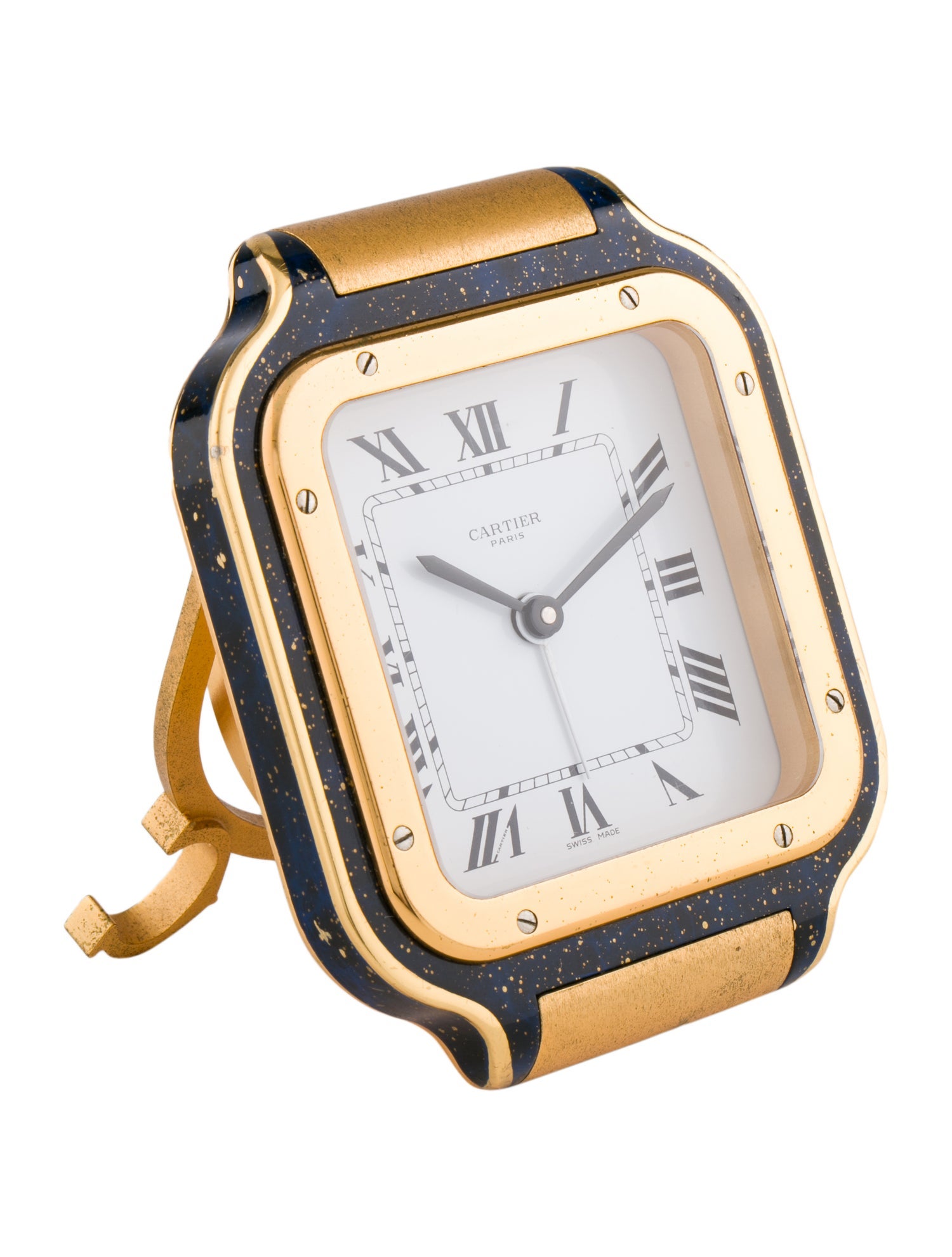 Cartier Santos de Cartier Travel Alarm Clock - Gold Decorative Accents ...