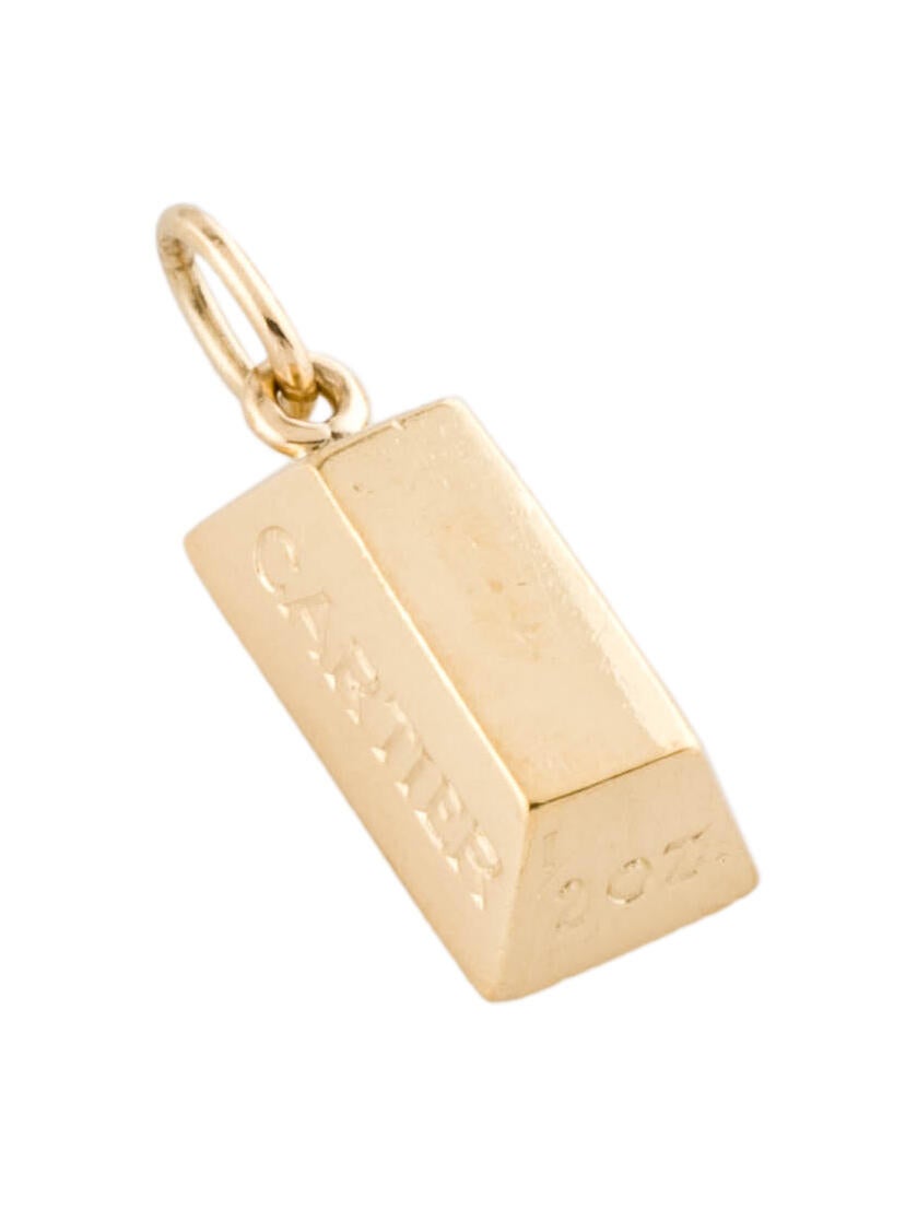 Cartier Vintage 18K 1/2 oz Gold Bar Ingot Pendant - Pendant Necklace ...
