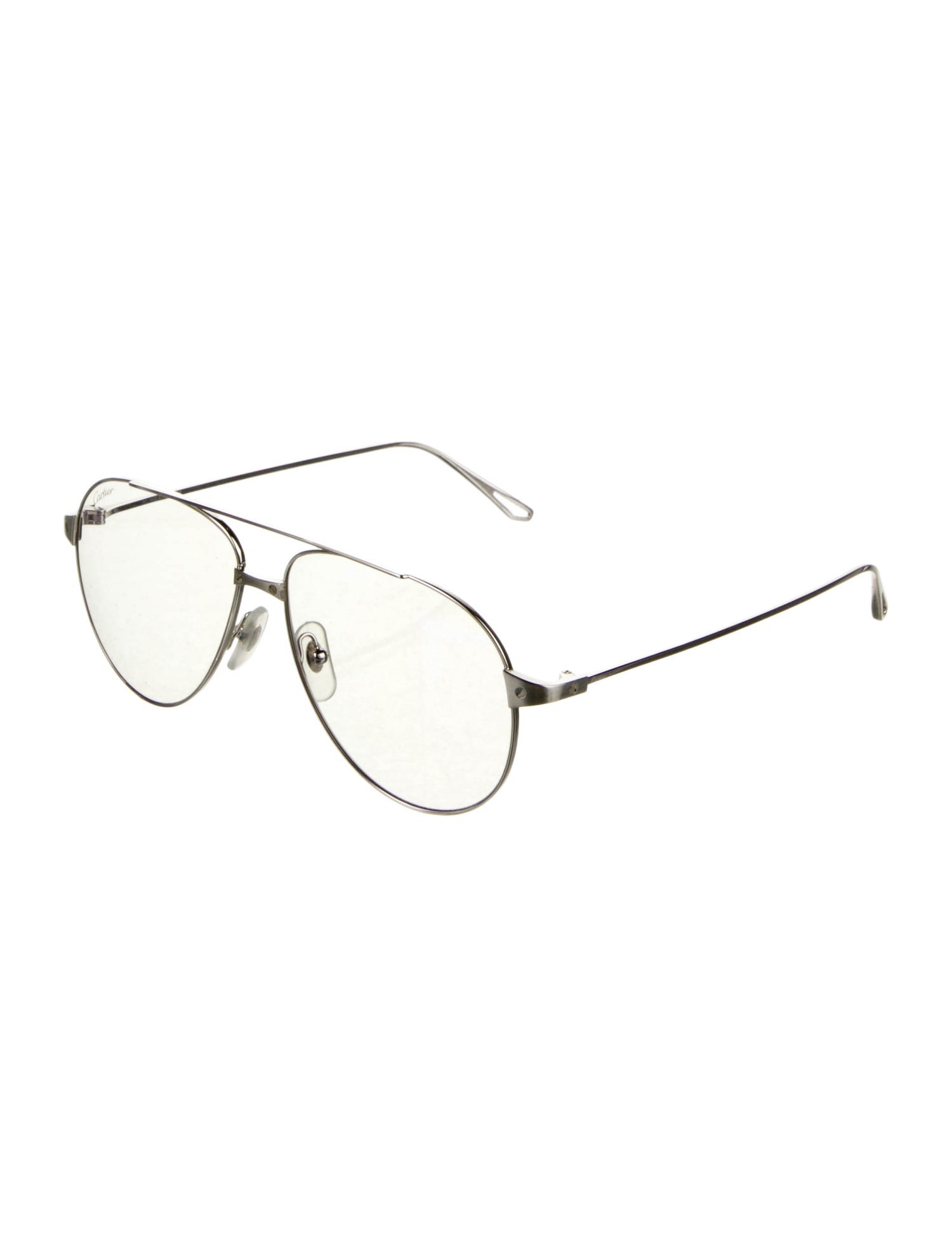 Cartier Aviator Clear Sunglasses - Silver Sunglasses, Accessories ...