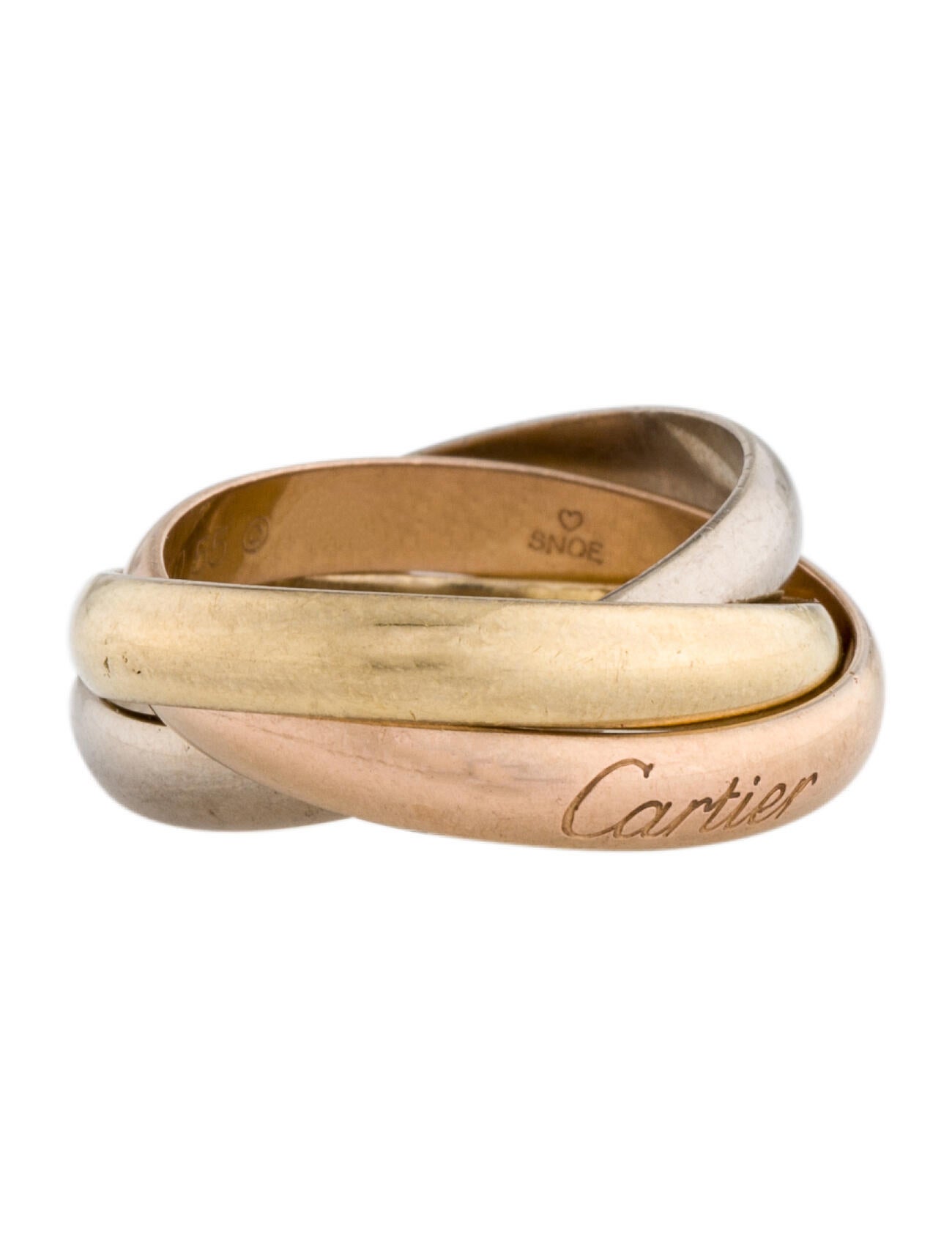 Cartier Vintage Trinity Ring, Classic - 18K Yellow Gold Rolling Ring ...