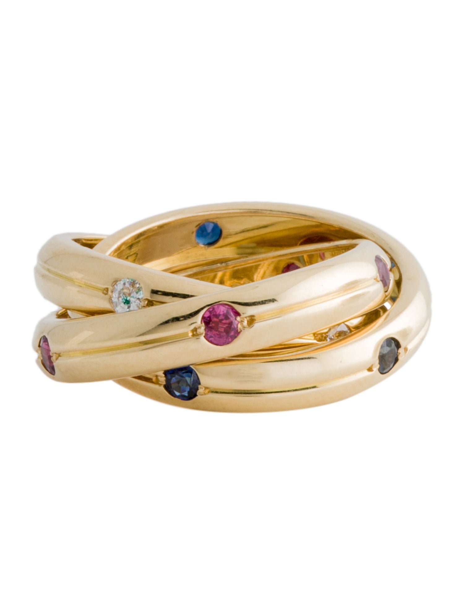 Cartier Vintage Constellation Trinity Ring - 18K Yellow Gold Rolling ...