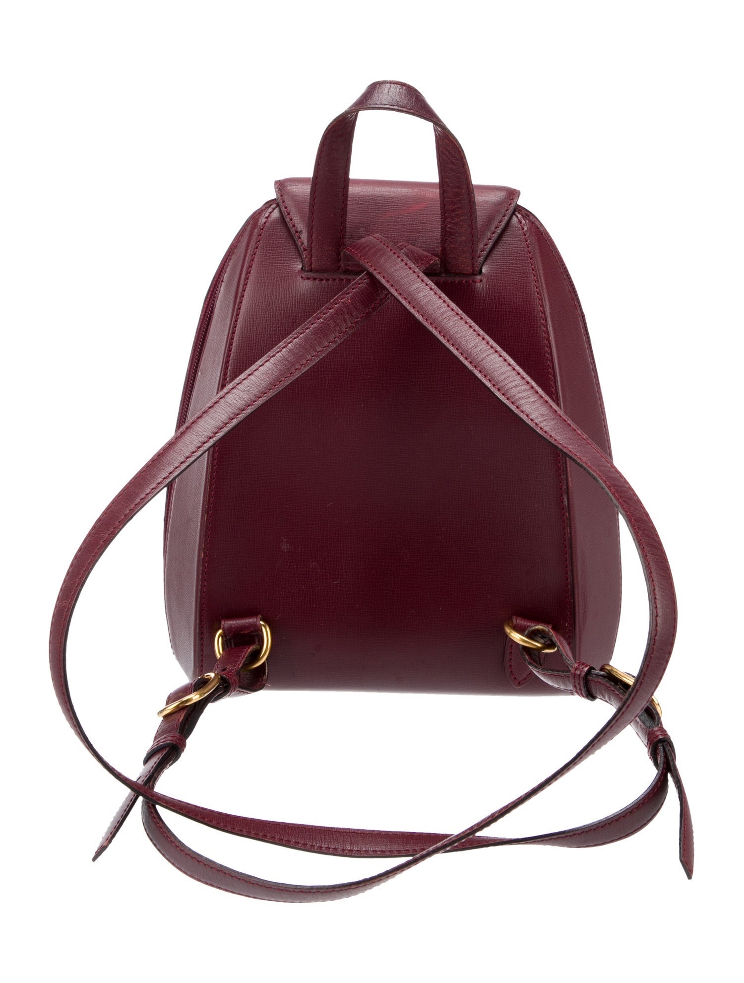Cartier Saffiano Leather Backpack - Burgundy Backpacks, Handbags ...