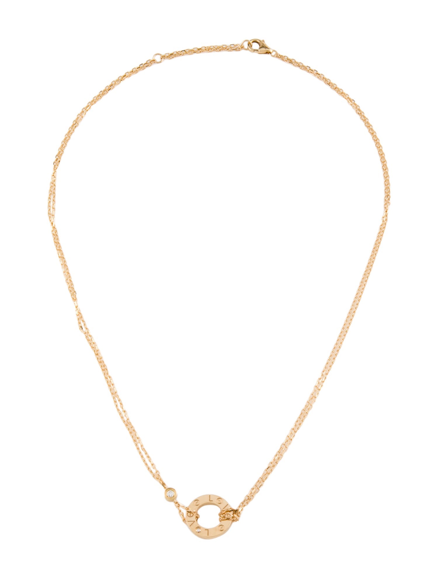 Cartier 2 Diamonds LOVE Necklace - 18K Yellow Gold Pendant Necklace ...