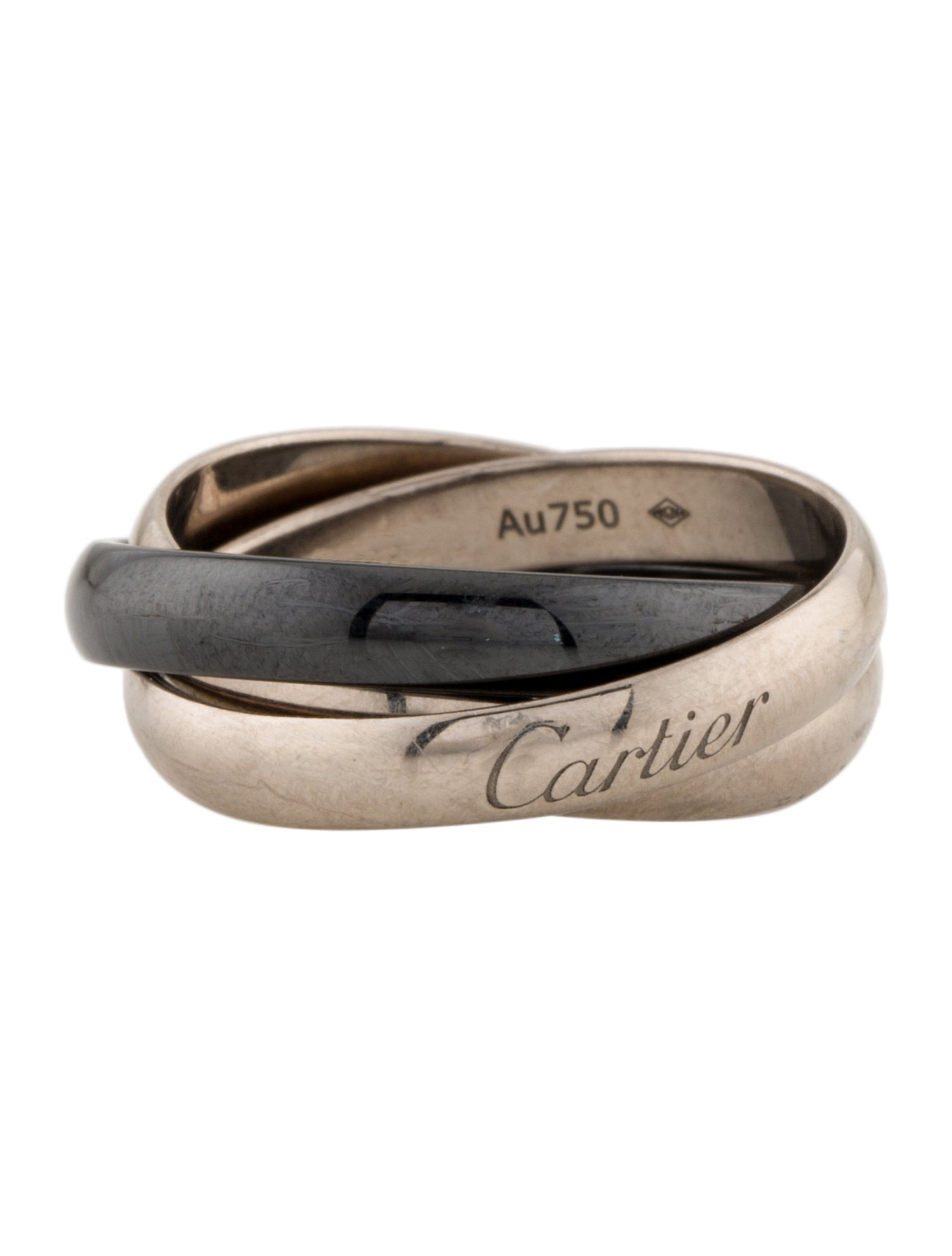 Cartier Classic Trinity Ring in Ceramic - 18K White Gold Rolling Ring ...