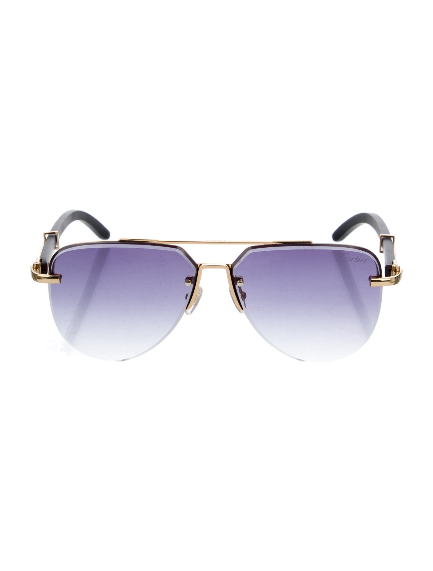 Cartier Aviator Tinted Sunglasses - Gold Sunglasses, Accessories ...