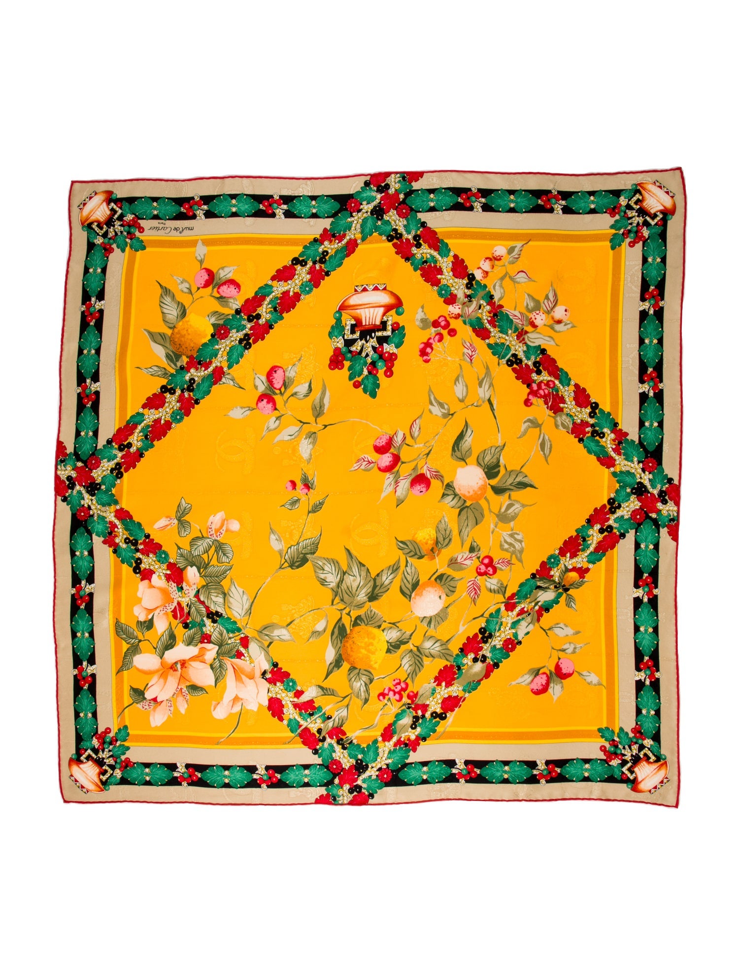 Cartier Silk Printed Scarf - Yellow Scarves and Shawls, Accessories ...