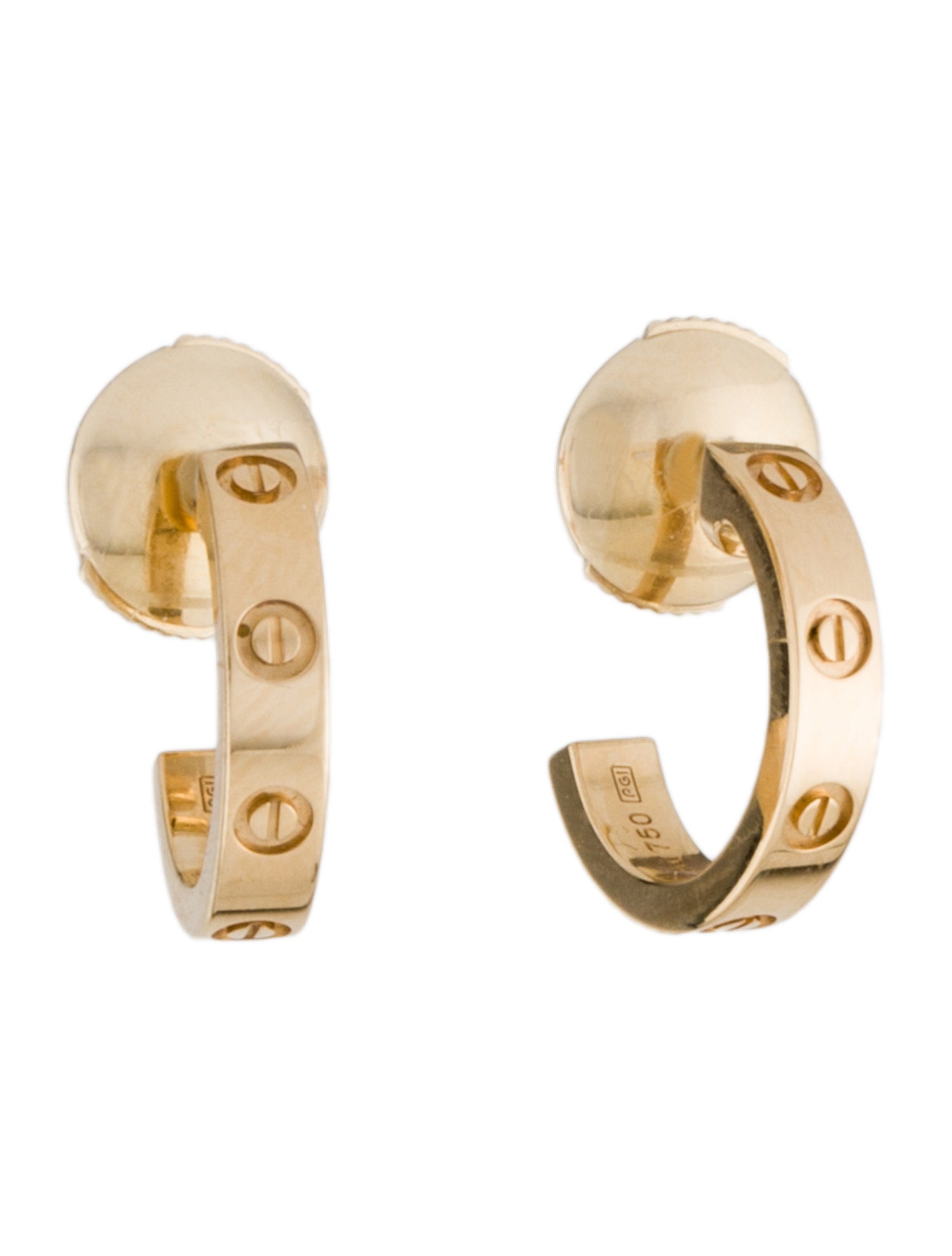 Cartier LOVE Earrings - 18K Yellow Gold Huggie, Earrings - CRT108875 ...