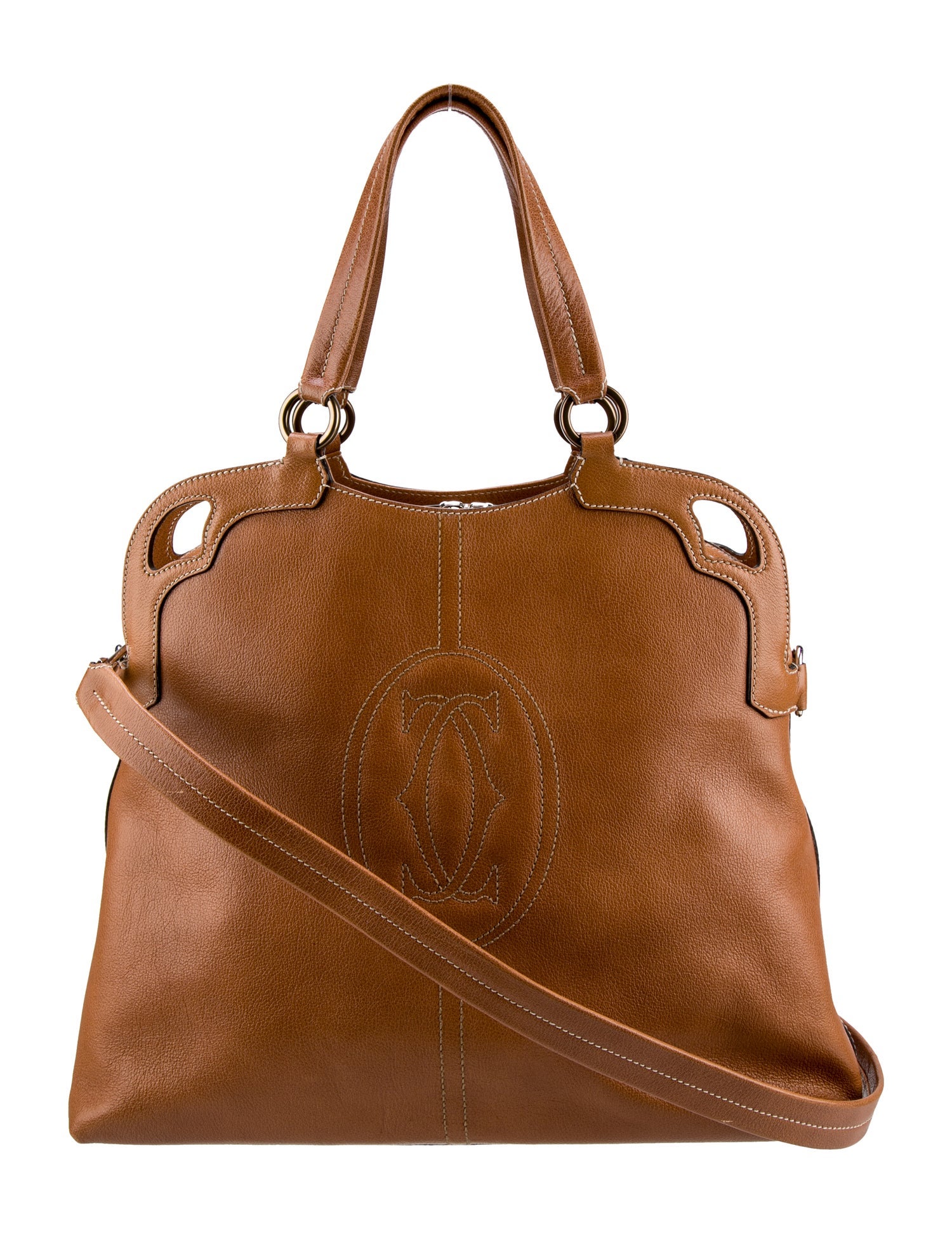 Cartier Small Leather C De Cartier Bag - Red Satchels, Handbags ...