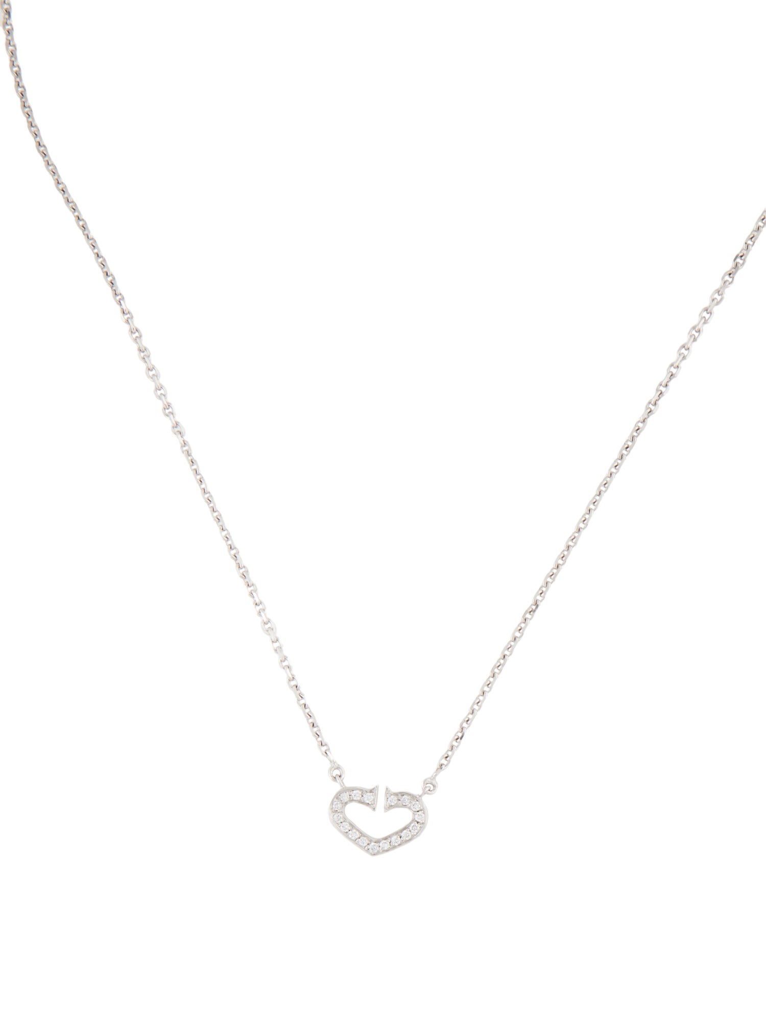 Cartier C Heart of Cartier Necklace - Rhodium-Plated 18K White Gold ...