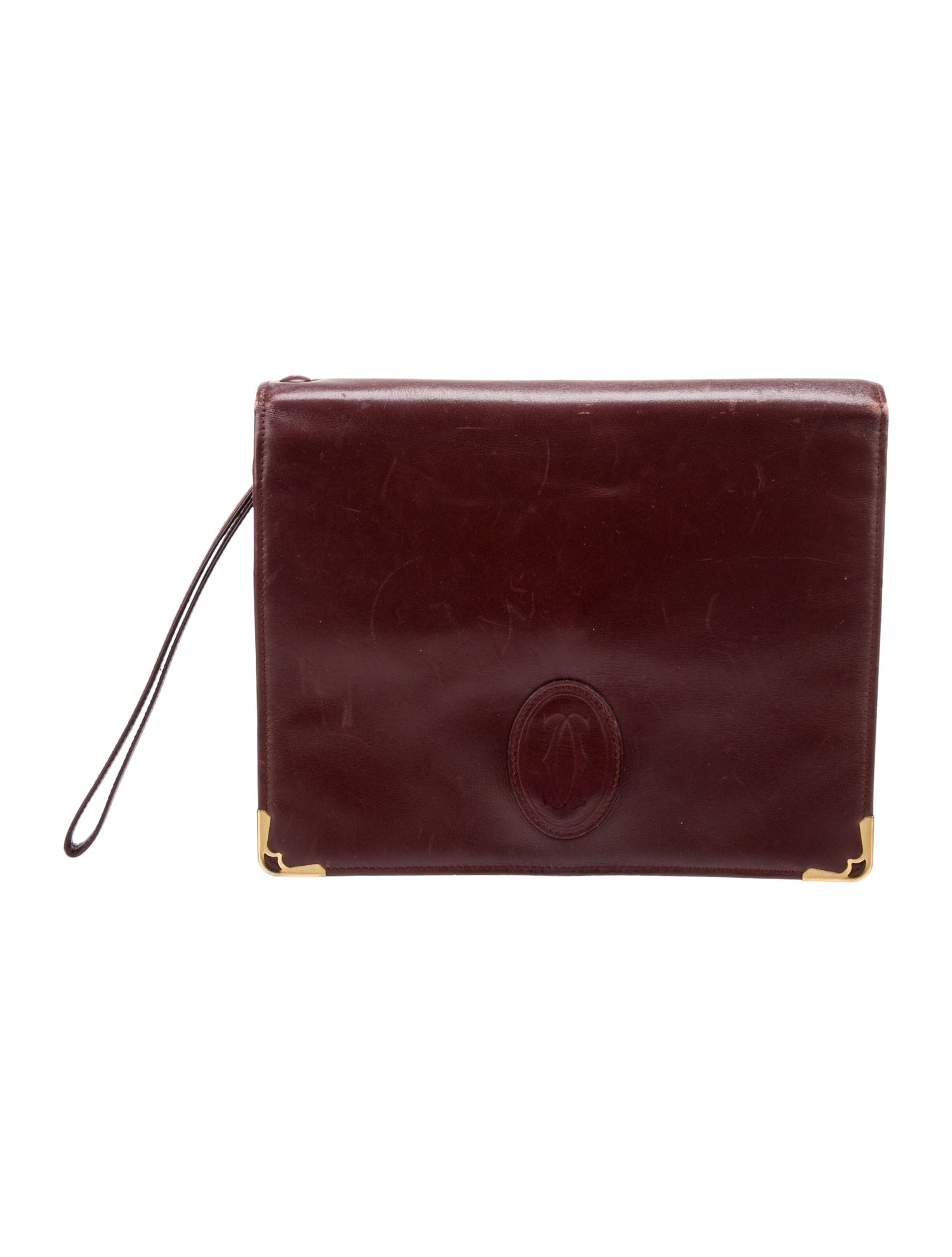 Cartier Leather Clutch - Burgundy Clutches, Handbags - CRT110175 | The ...