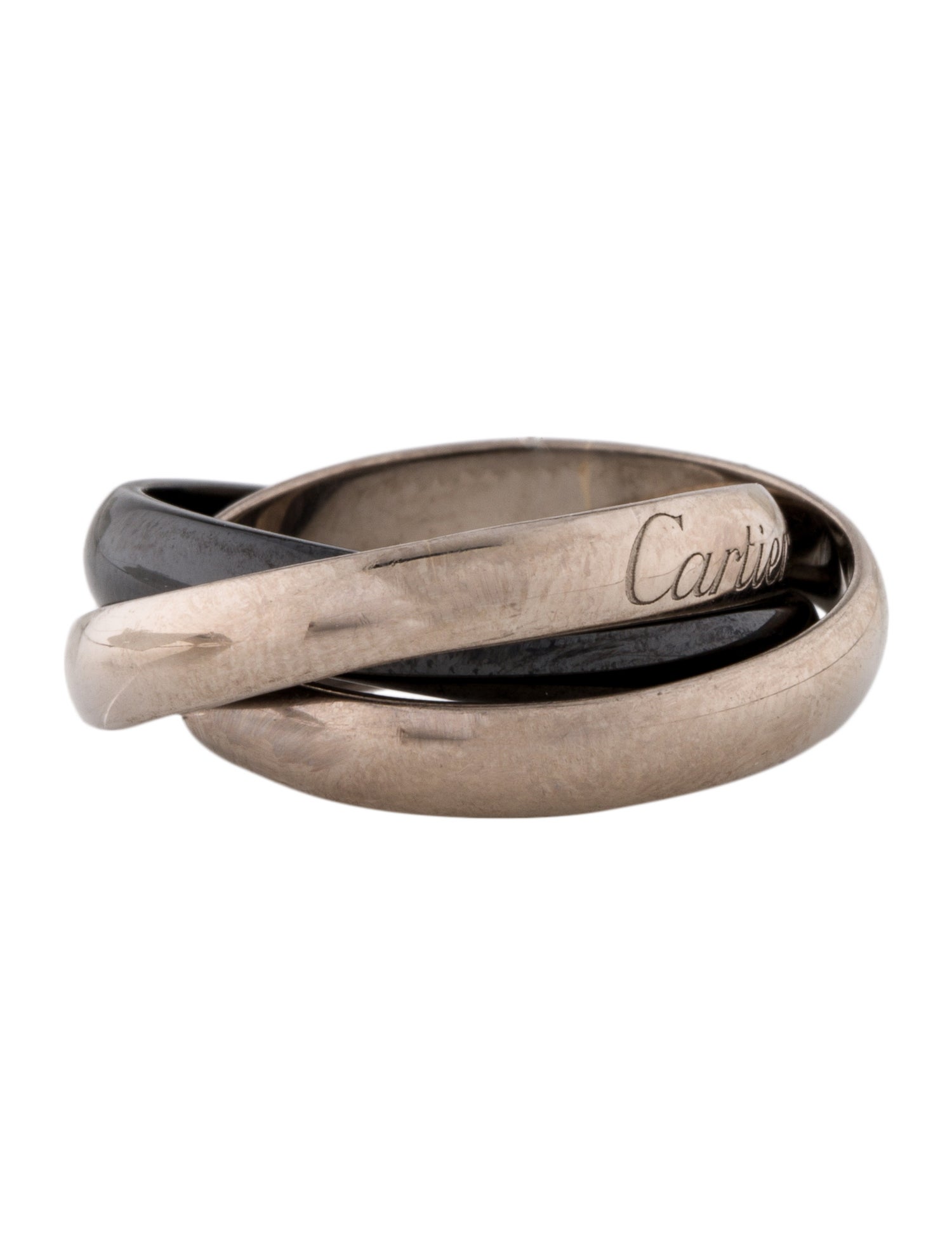 Cartier Ceramic Classic Trinity Ring - 18K White Gold Rolling Ring ...