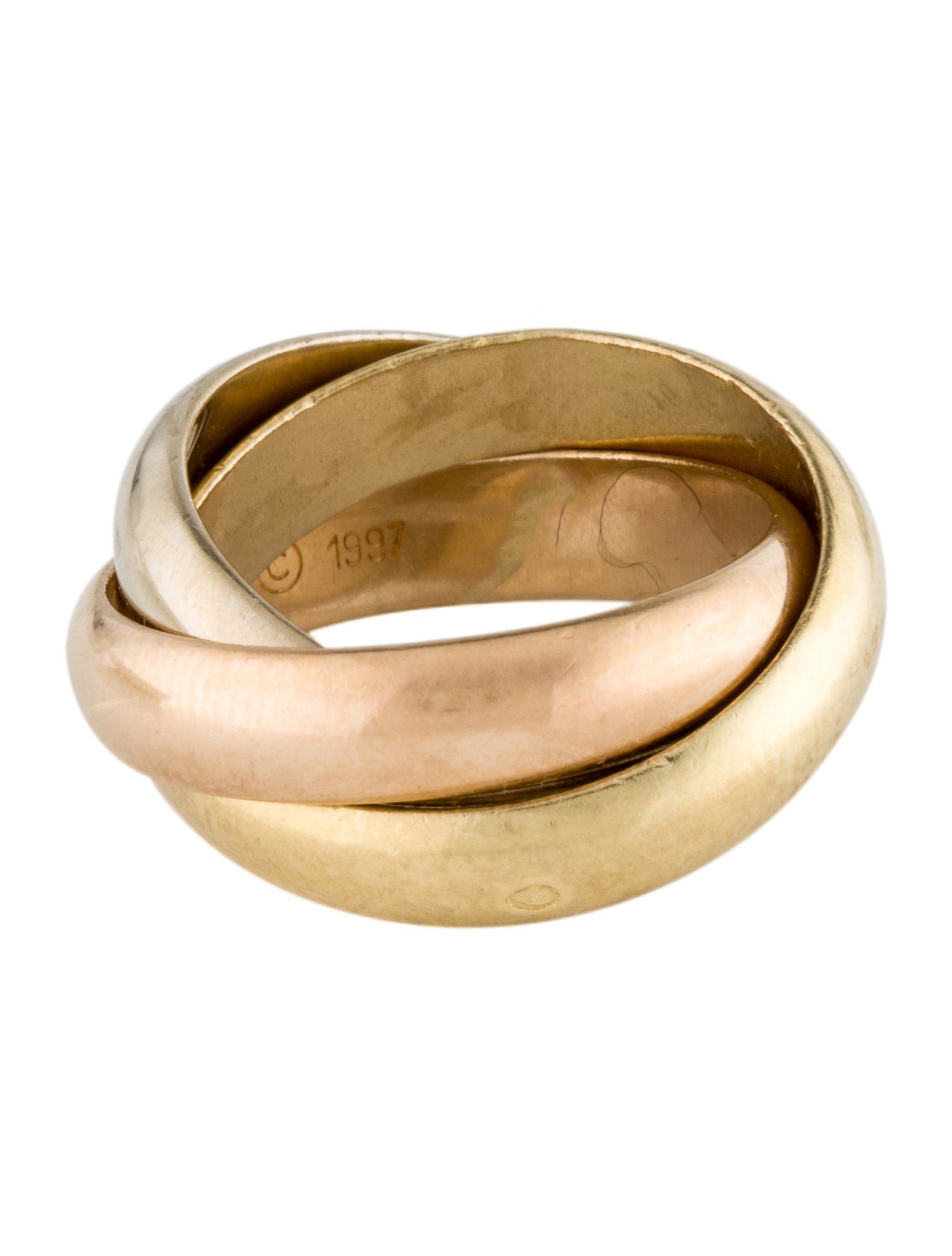 Cartier Vintage Large Model Trinity Ring - 18K Yellow Gold Rolling Ring, Rings - CRT111122 | The ...