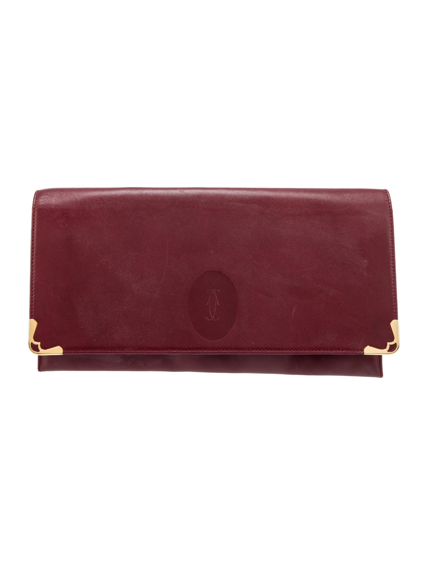 Cartier Leather Clutches - Burgundy Clutches, Handbags - CRT109214 ...