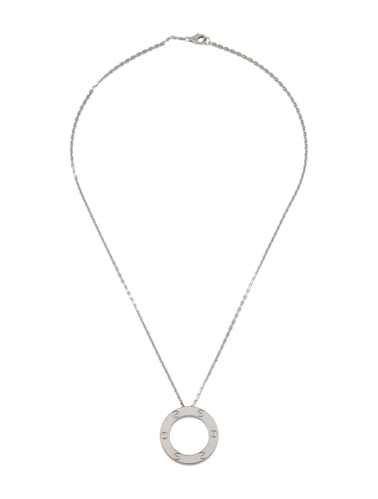 Cartier Love Pendant Necklace - Rhodium-Plated 18K White Gold Pendant ...