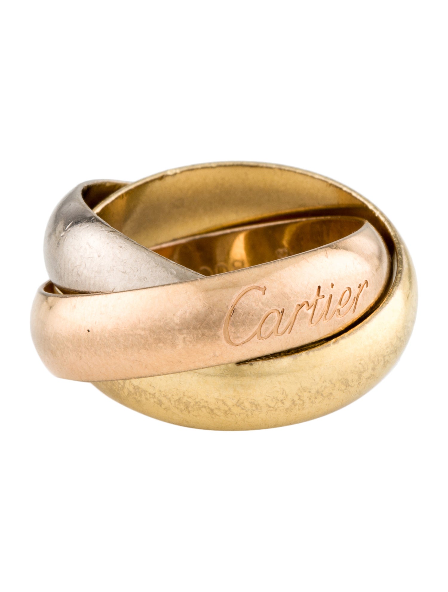 Cartier Vintage Large Trinity Ring - 18K Yellow Gold Rolling Ring ...