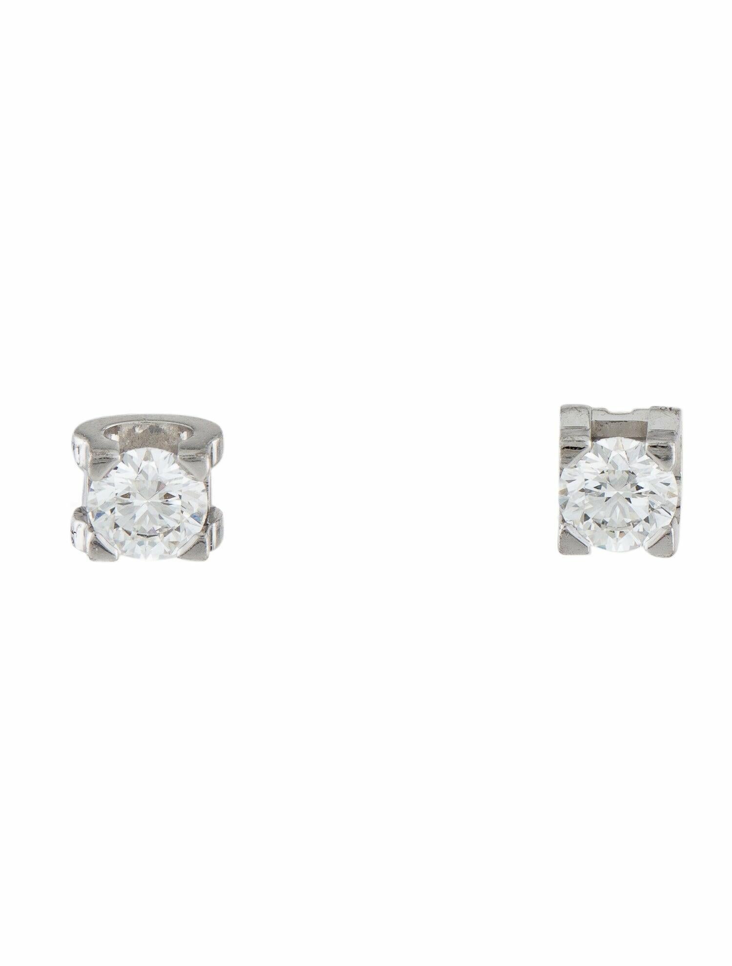 Cartier C de Cartier Diamond Earrings - Rhodium-Plated 18K White Gold ...