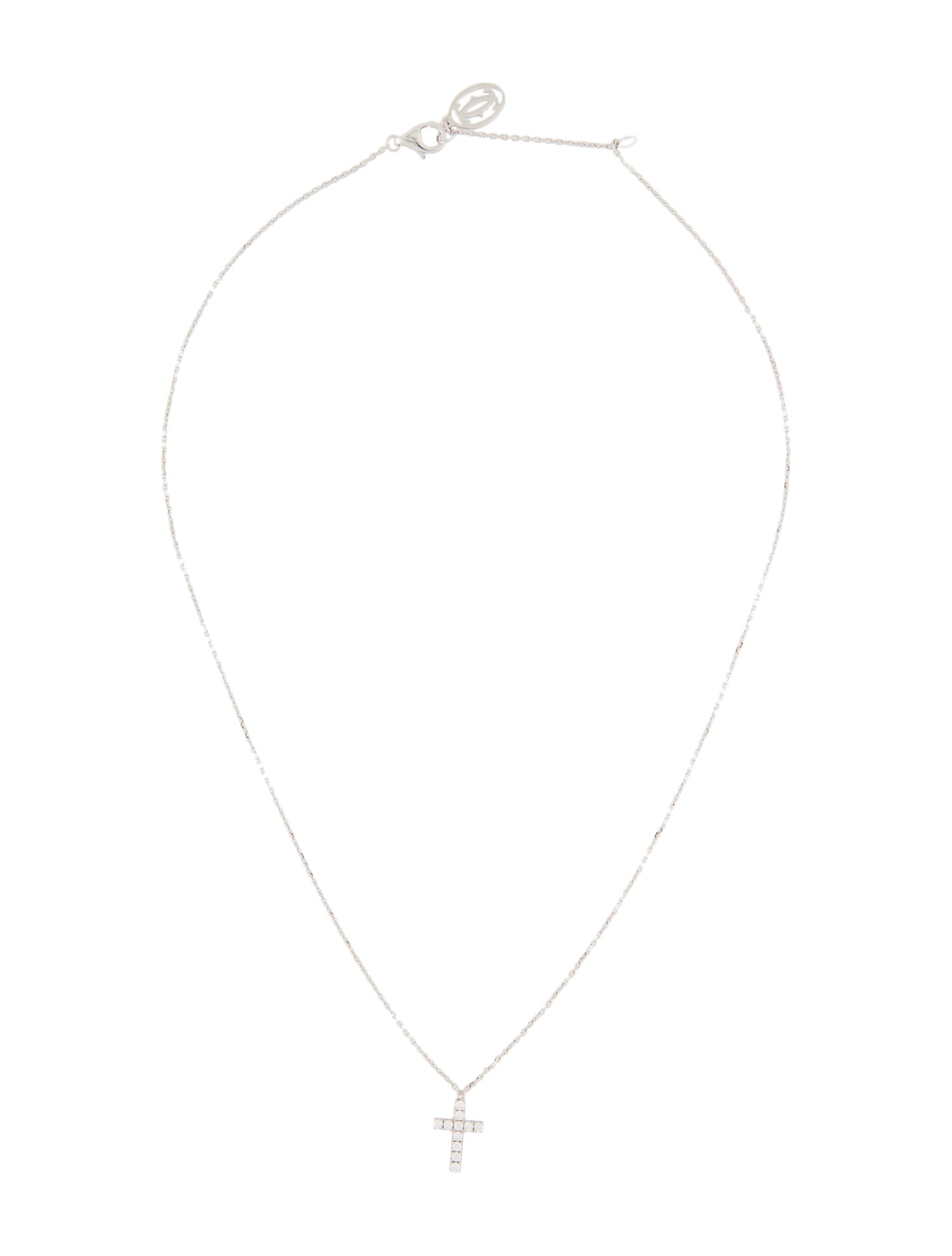 Cartier Symbols Cross Necklace - Rhodium-Plated 18K White Gold Pendant ...