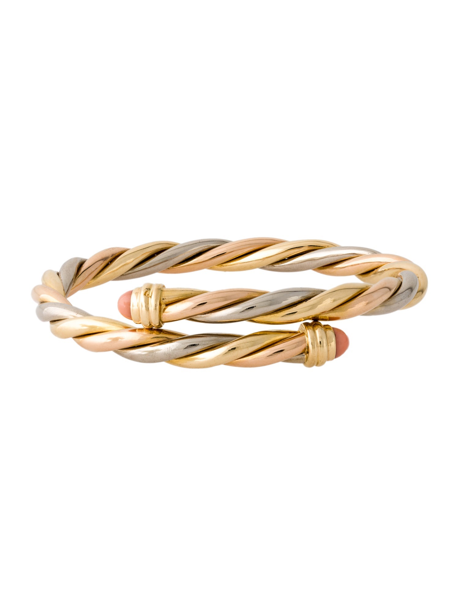 Cartier Vintage Tri-Color Bangle Bracelet - 18K Yellow Gold Bangle ...