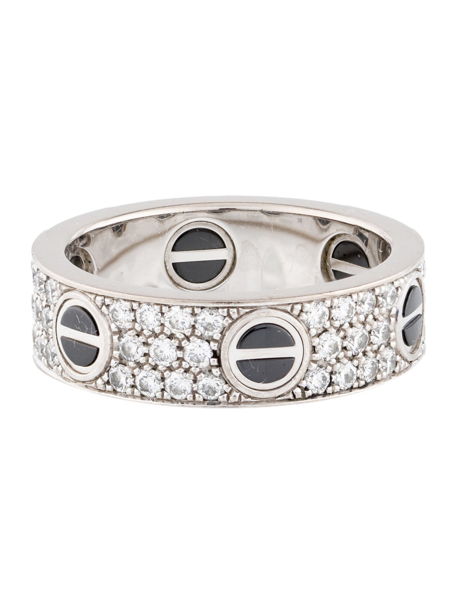 Cartier Diamond-Paved Ceramic LOVE Ring - 18K White Gold Eternity Band ...