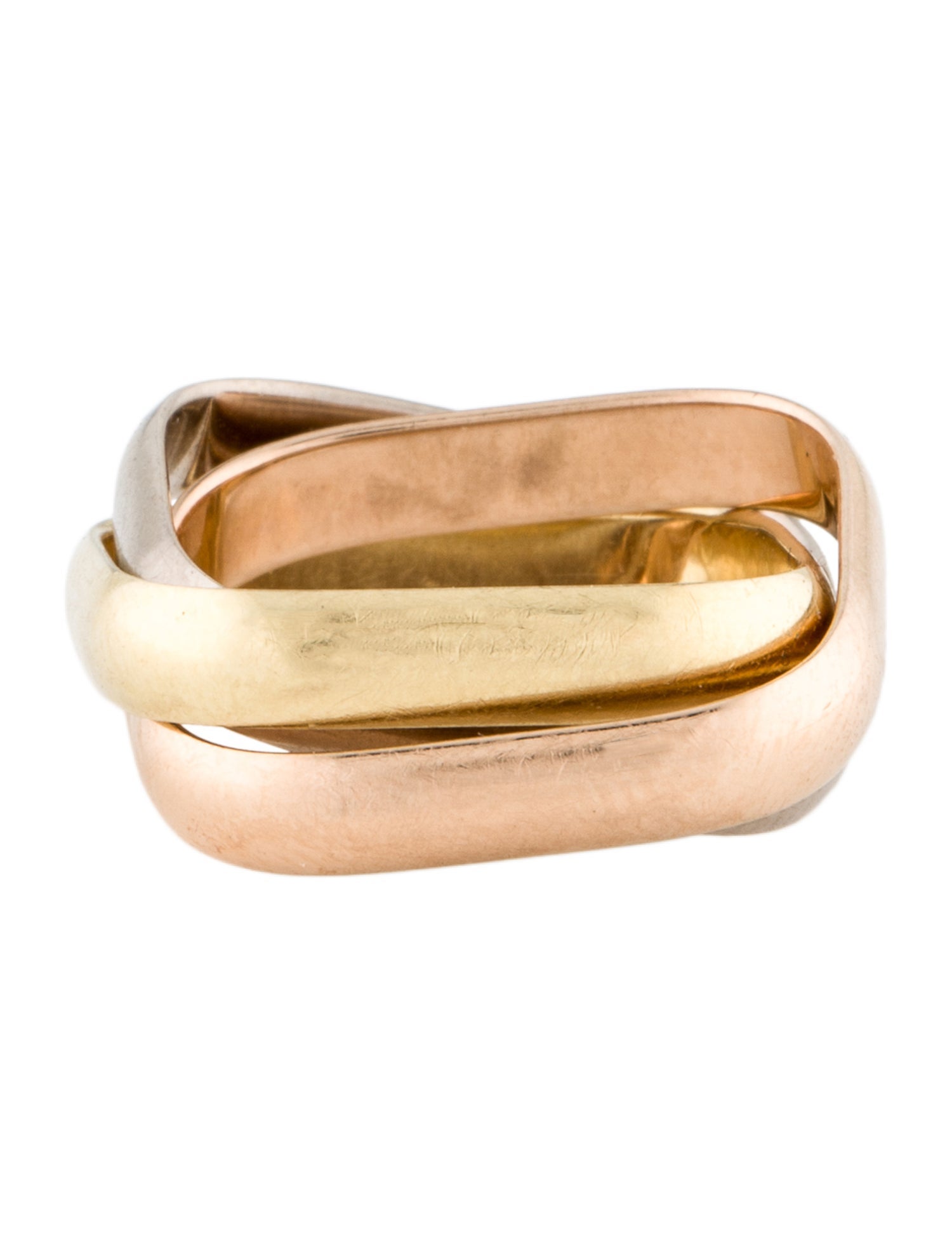 Cartier Trinity Cushion Ring, Medium Model - 18K Yellow Gold Rolling ...