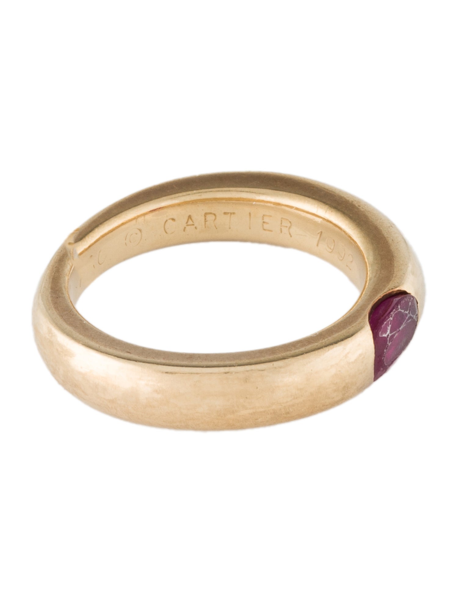 Cartier Vintage Ruby Eclipse Ring - 18K Yellow Gold Band, Rings ...