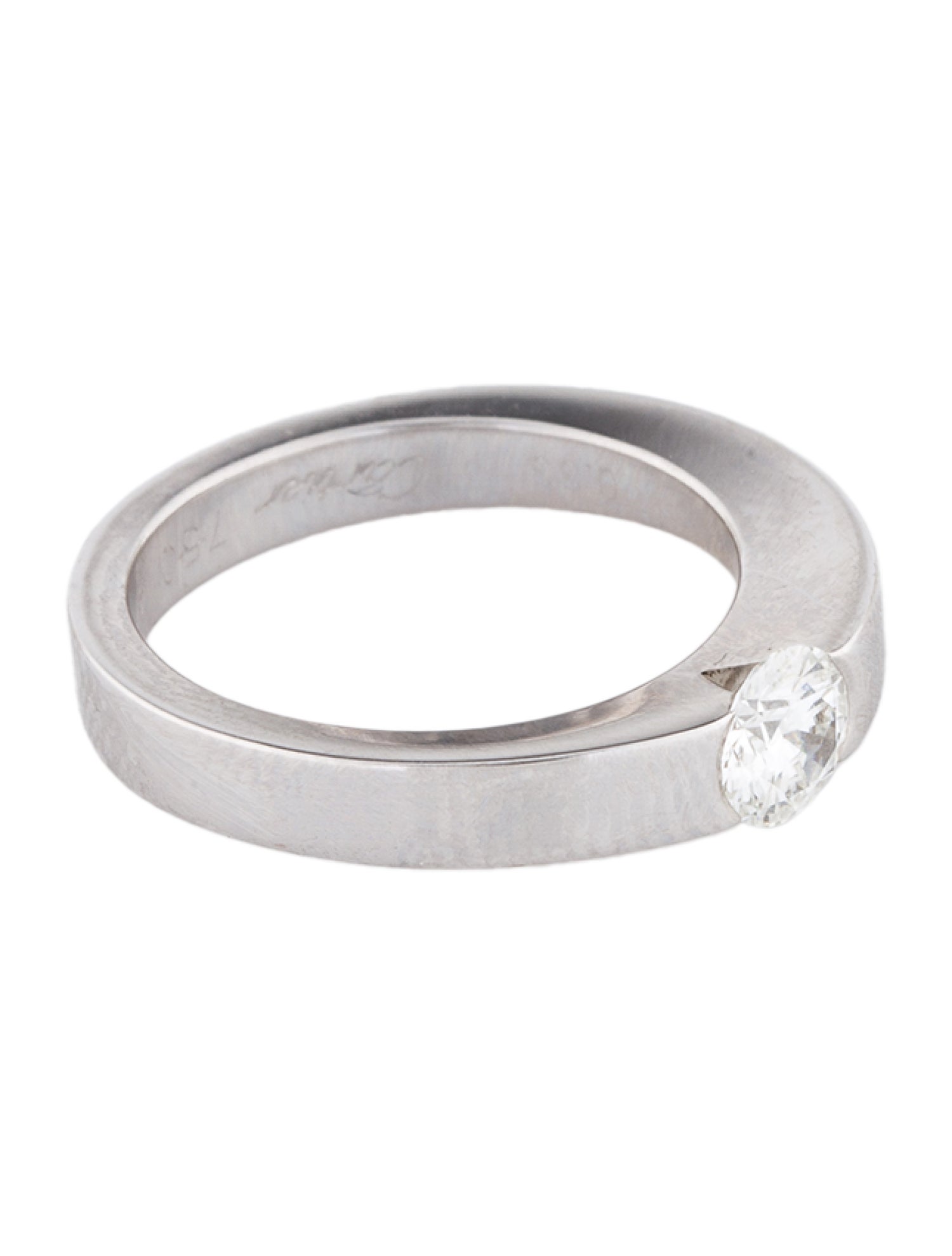 Cartier Vintage Diamond Engagement Ring - Rhodium-Plated 18K White Gold ...