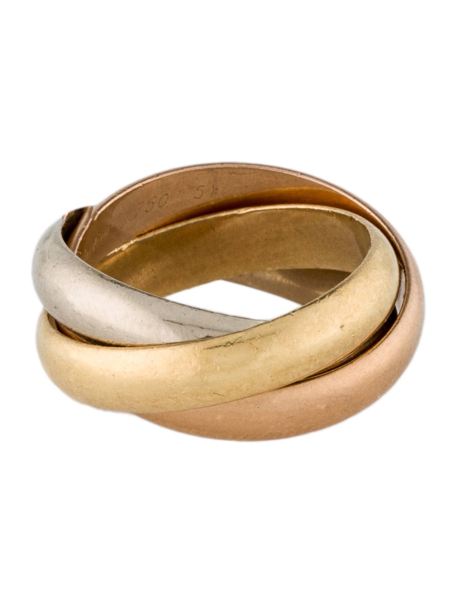 Cartier Vintage Trinity Ring - 18K Yellow Gold Rolling Ring, Rings ...