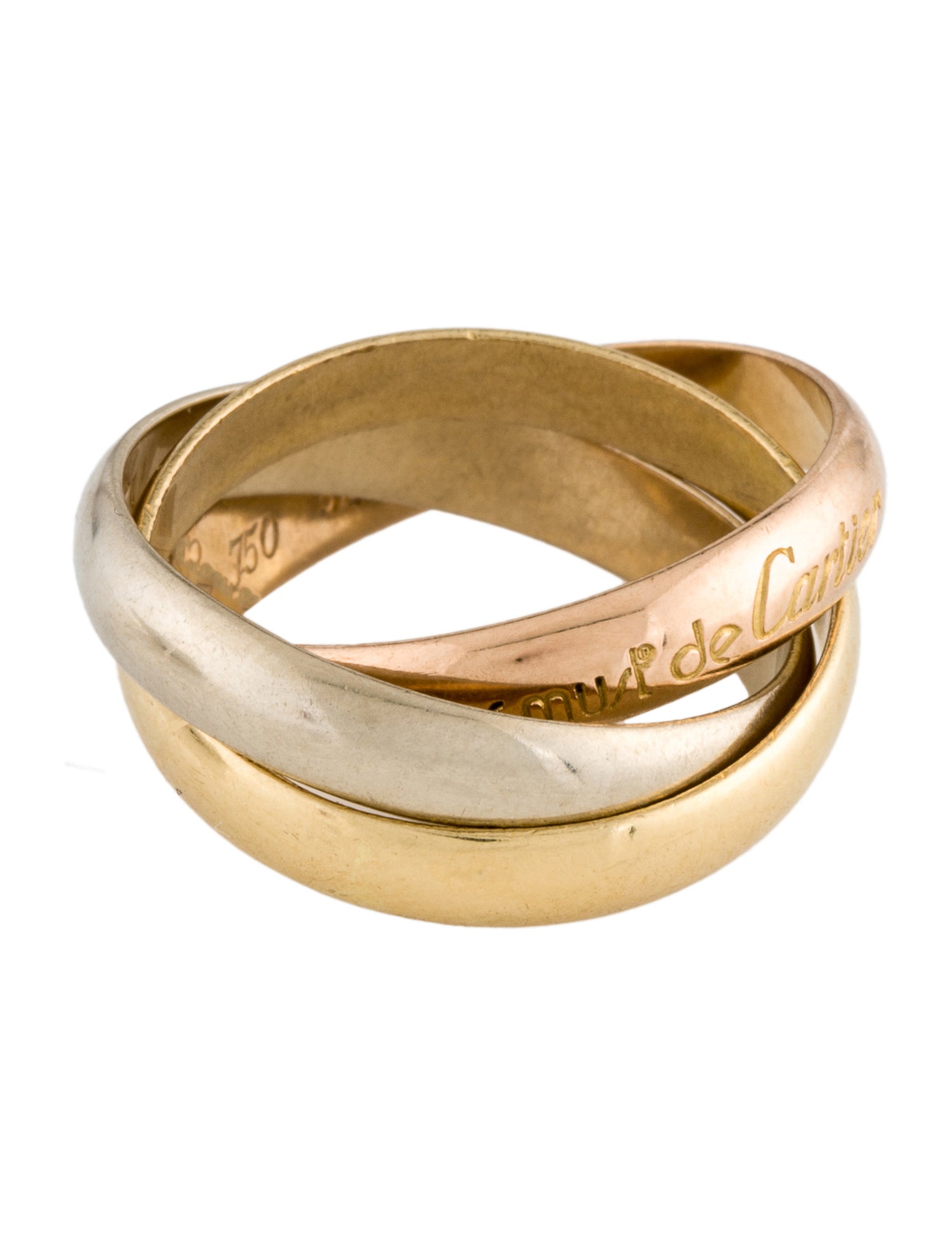 Cartier Vintage Les Must de Cartier Trinity Ring - 18K Yellow Gold ...