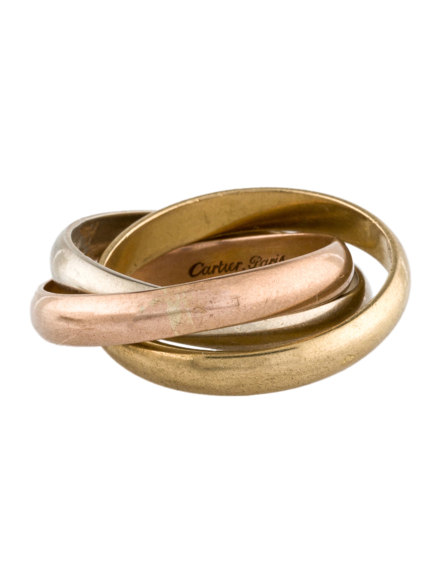 Cartier Vintage Trinity Ring, Classic Model - 18K Yellow Gold Rolling Ring, Rings - CRT121976 ...