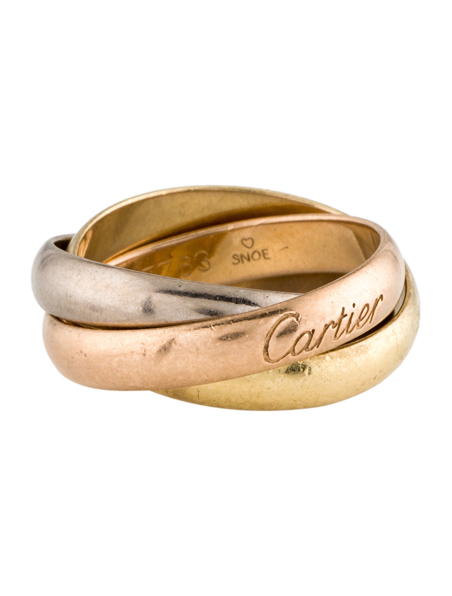 Cartier Trinity Ring, Classic Model - 18K Yellow Gold Rolling Ring ...