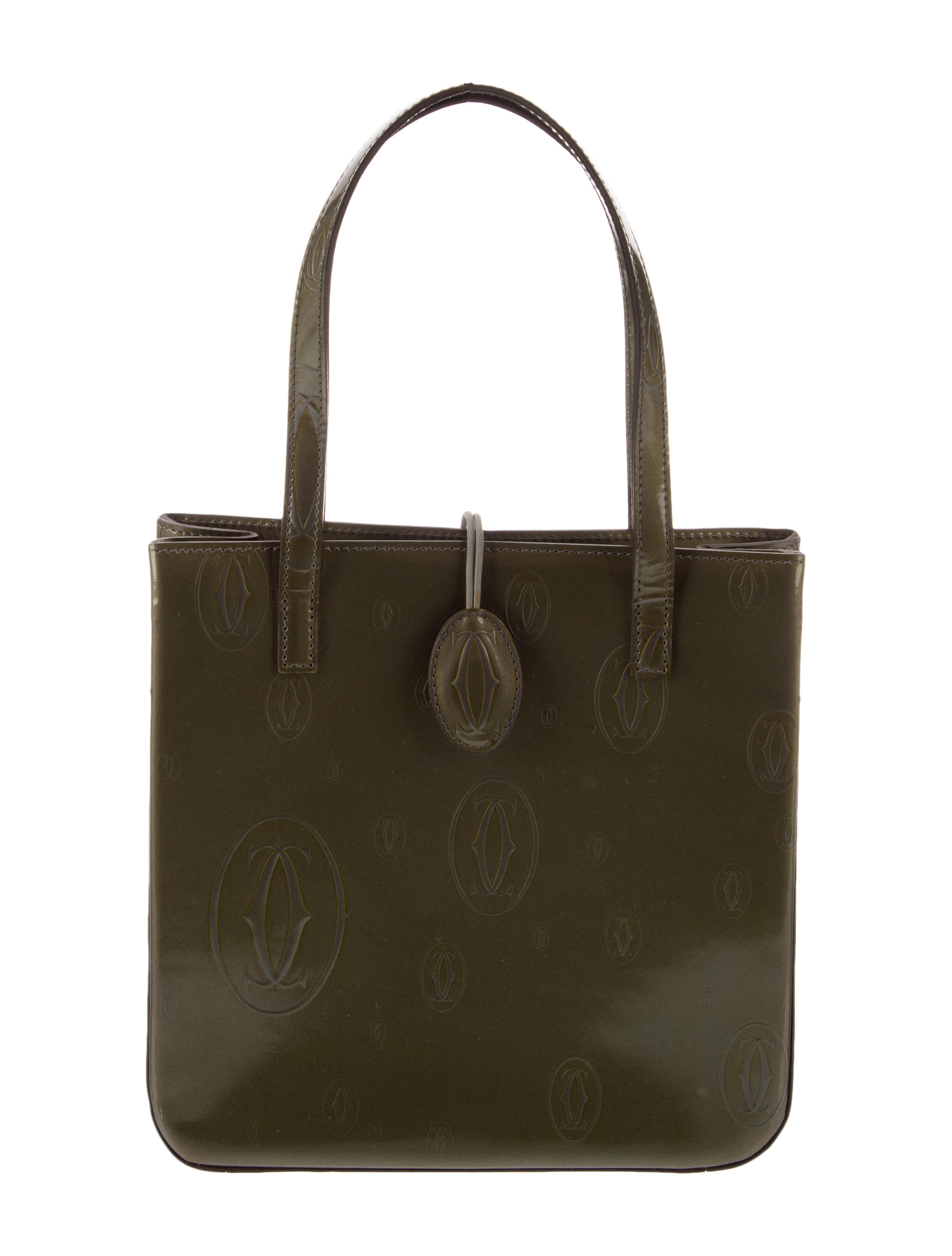 Cartier Patent Leather Tote - Green Handle Bags, Handbags - CRT125338 ...