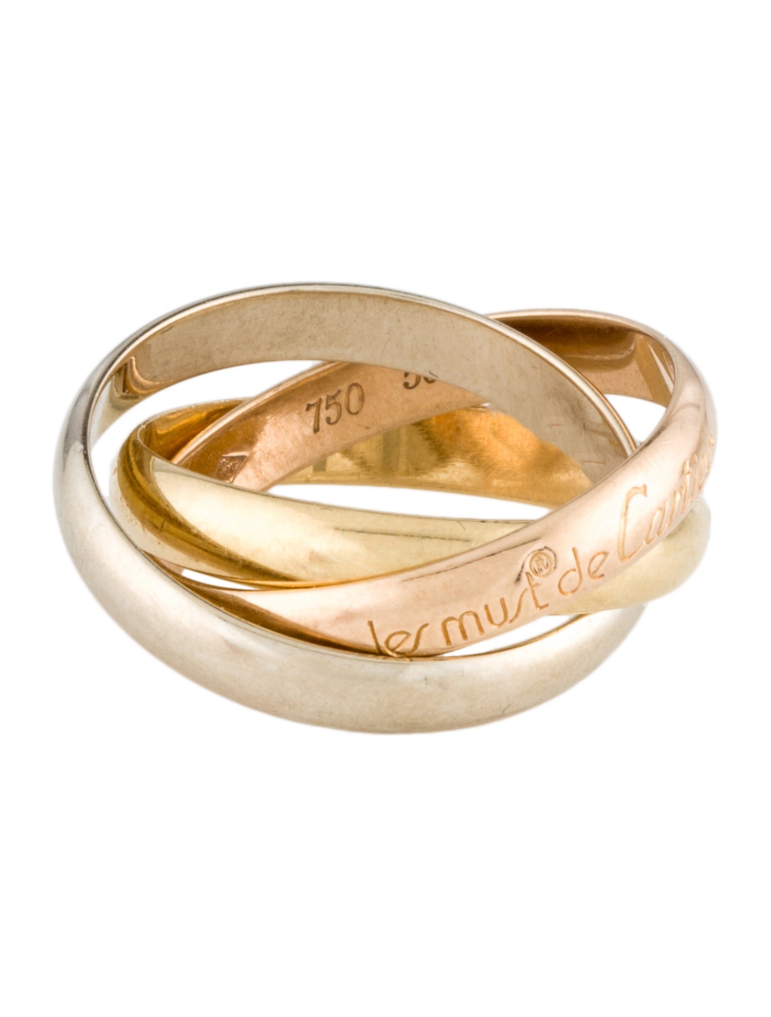 Cartier Vintage Les Must de Cartier Trinity Ring - 18K Yellow Gold ...