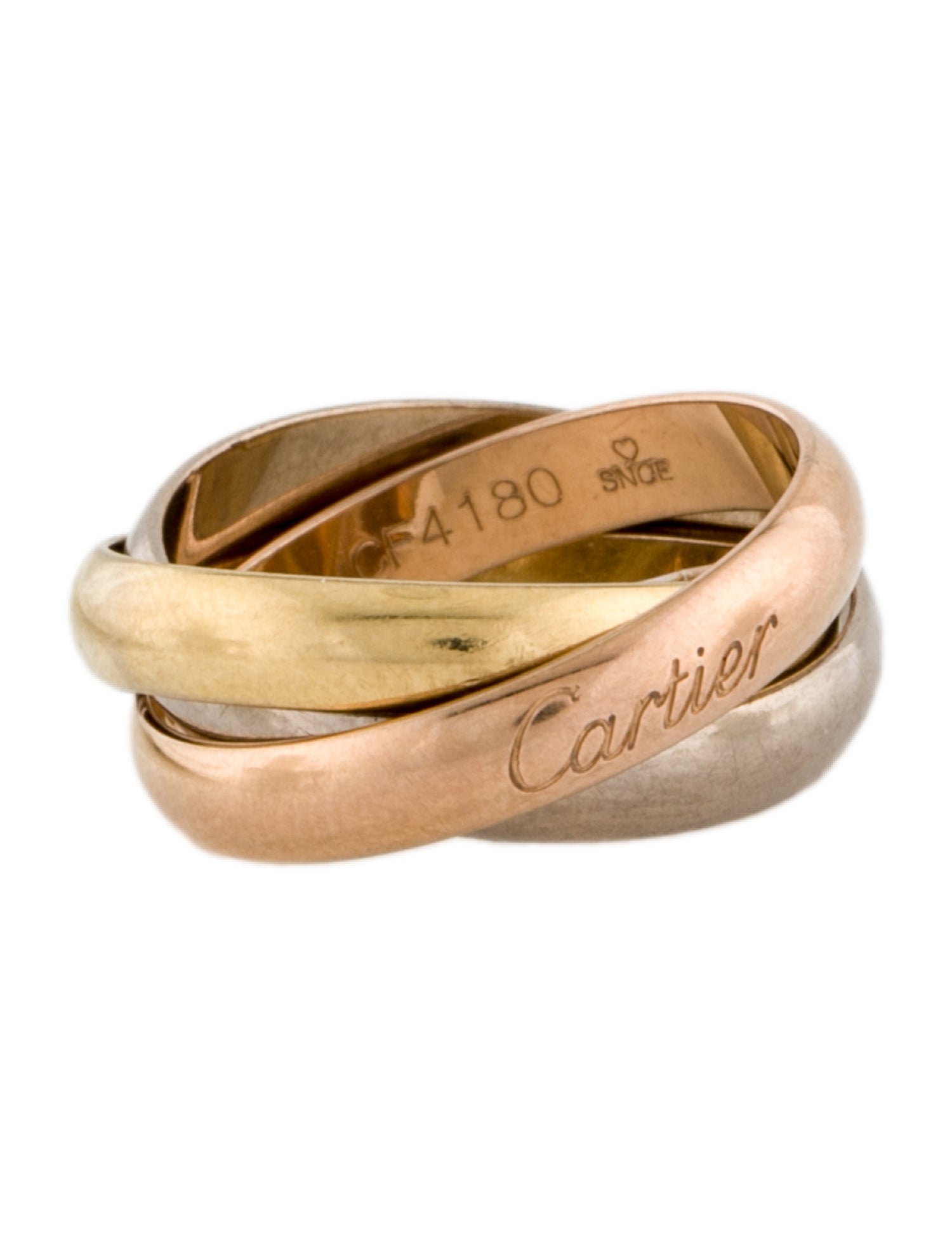 Cartier Trinity Ring, Classic Model - 18K Yellow Gold Rolling Ring ...