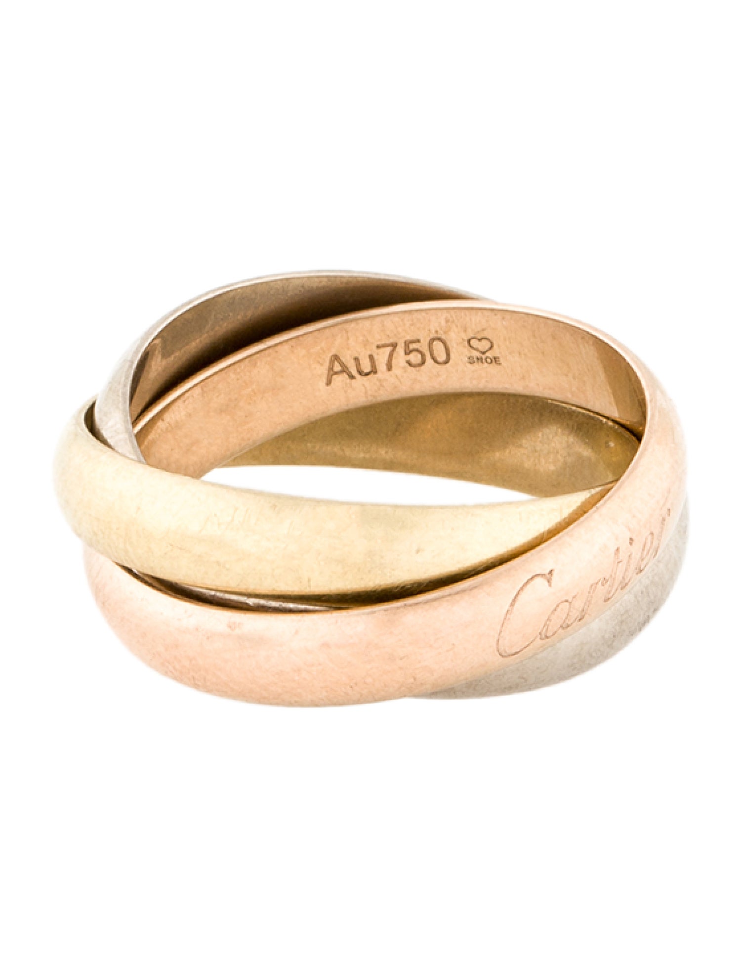 Cartier Trinity Ring, Classic Model - 18K Yellow Gold Rolling Ring ...