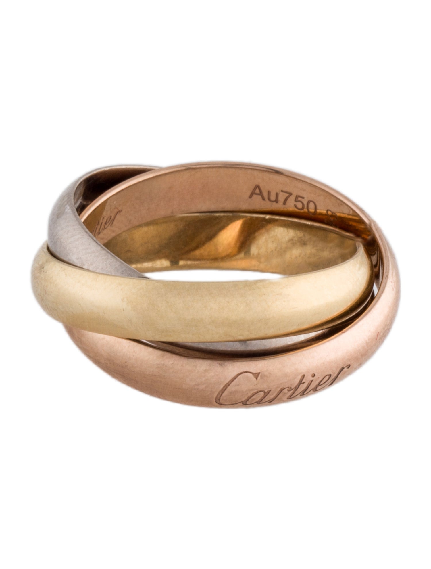 Cartier Trinity Ring, Classic Model - 18K Yellow Gold Rolling Ring ...