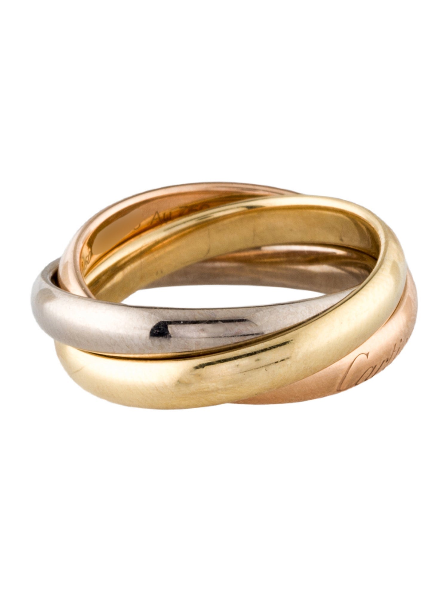 Cartier Trinity Ring, Classic Model - 18K Yellow Gold Rolling Ring ...