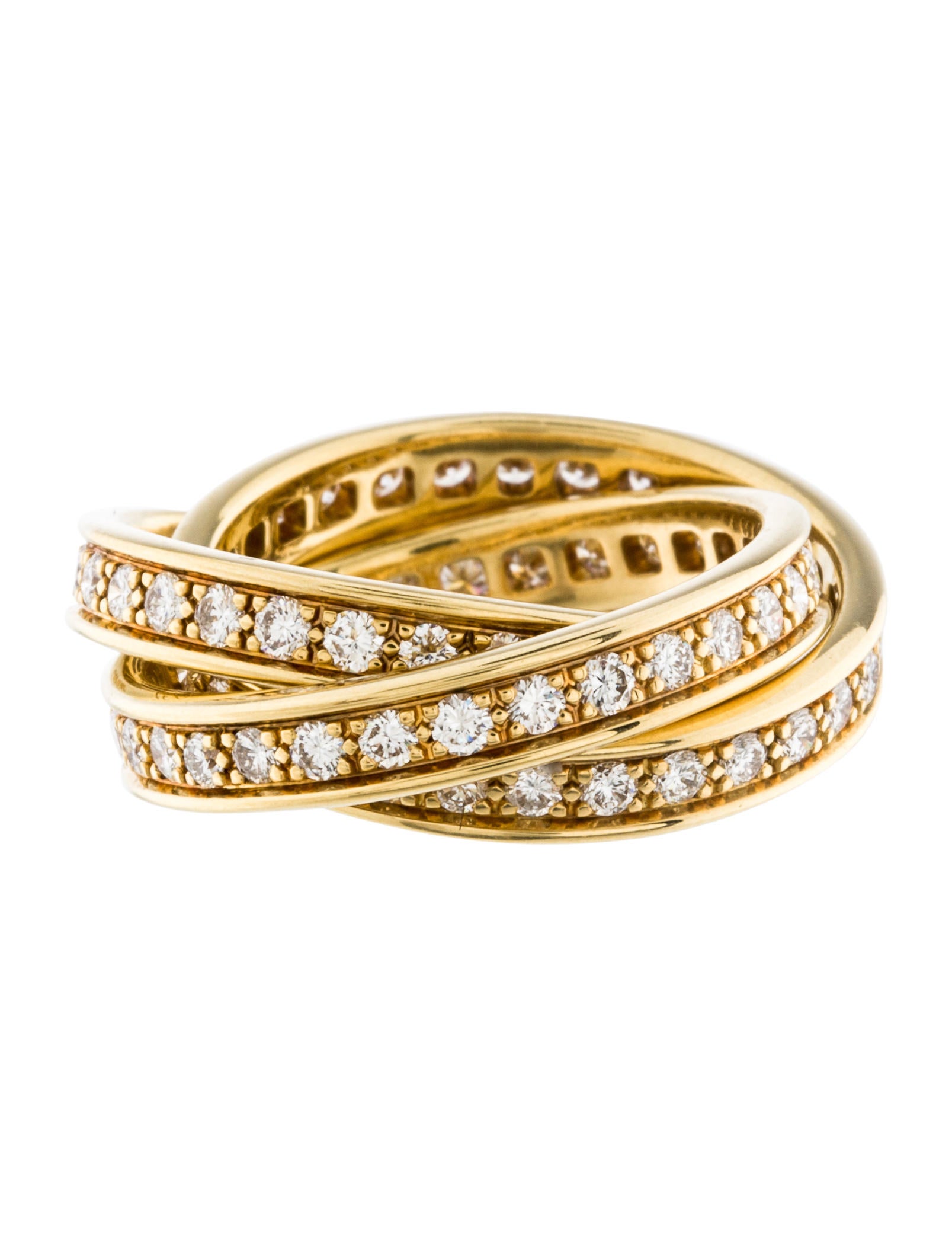 Cartier Diamond Rolling Ring - Gold, 18K Yellow Gold Rolling Ring ...