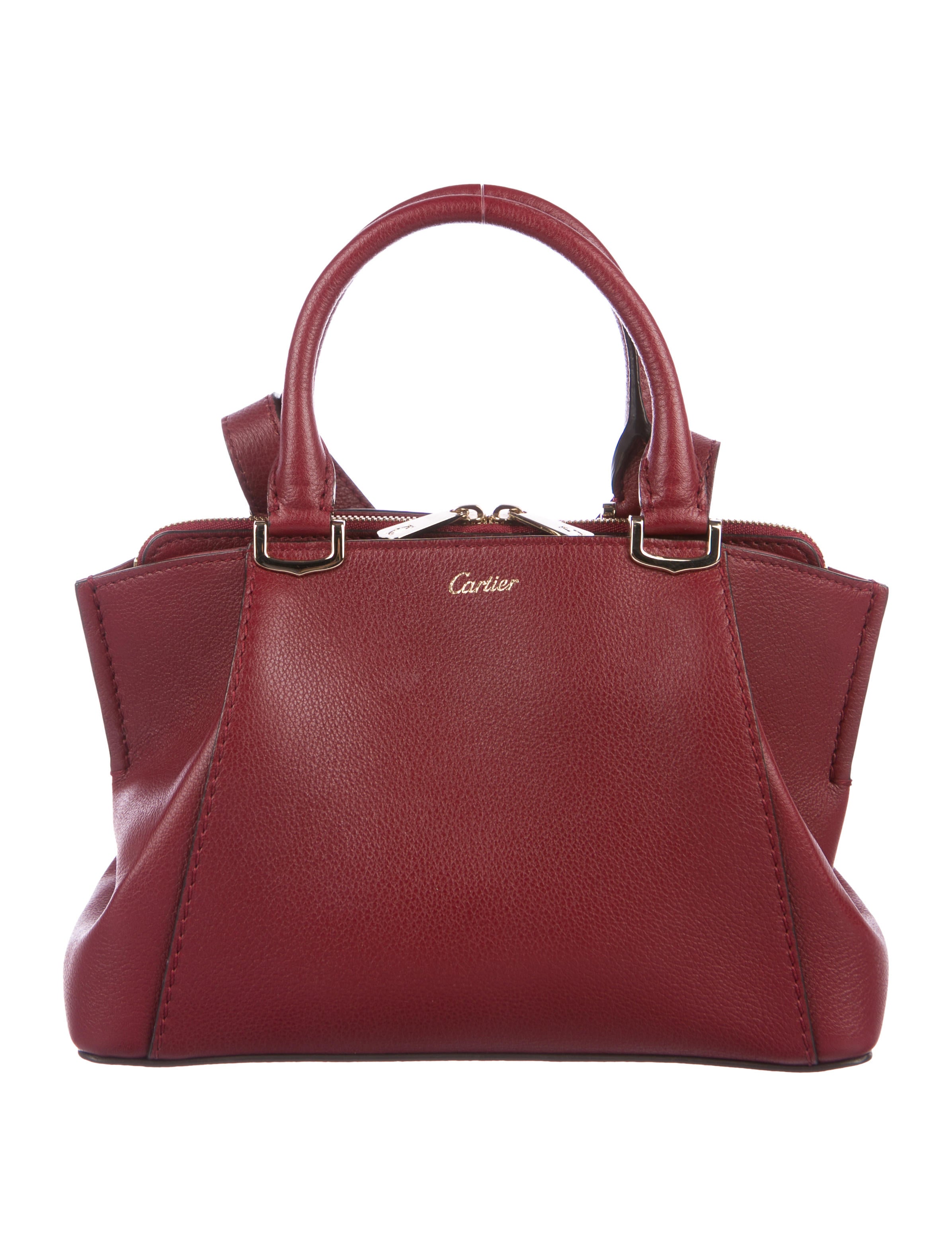 Cartier Small Leather C De Cartier Bag - Red Satchels, Handbags ...