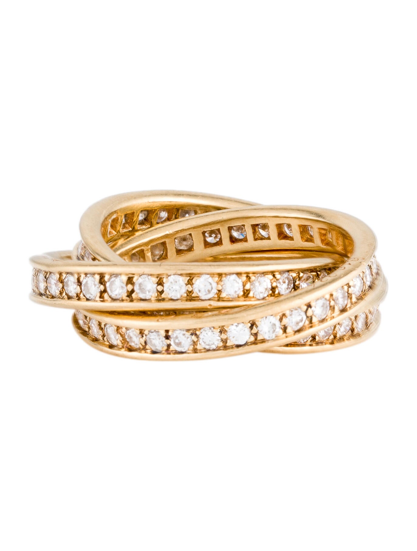 Cartier Vintage Diamond Trinity Ring - 18K Yellow Gold Rolling Ring ...