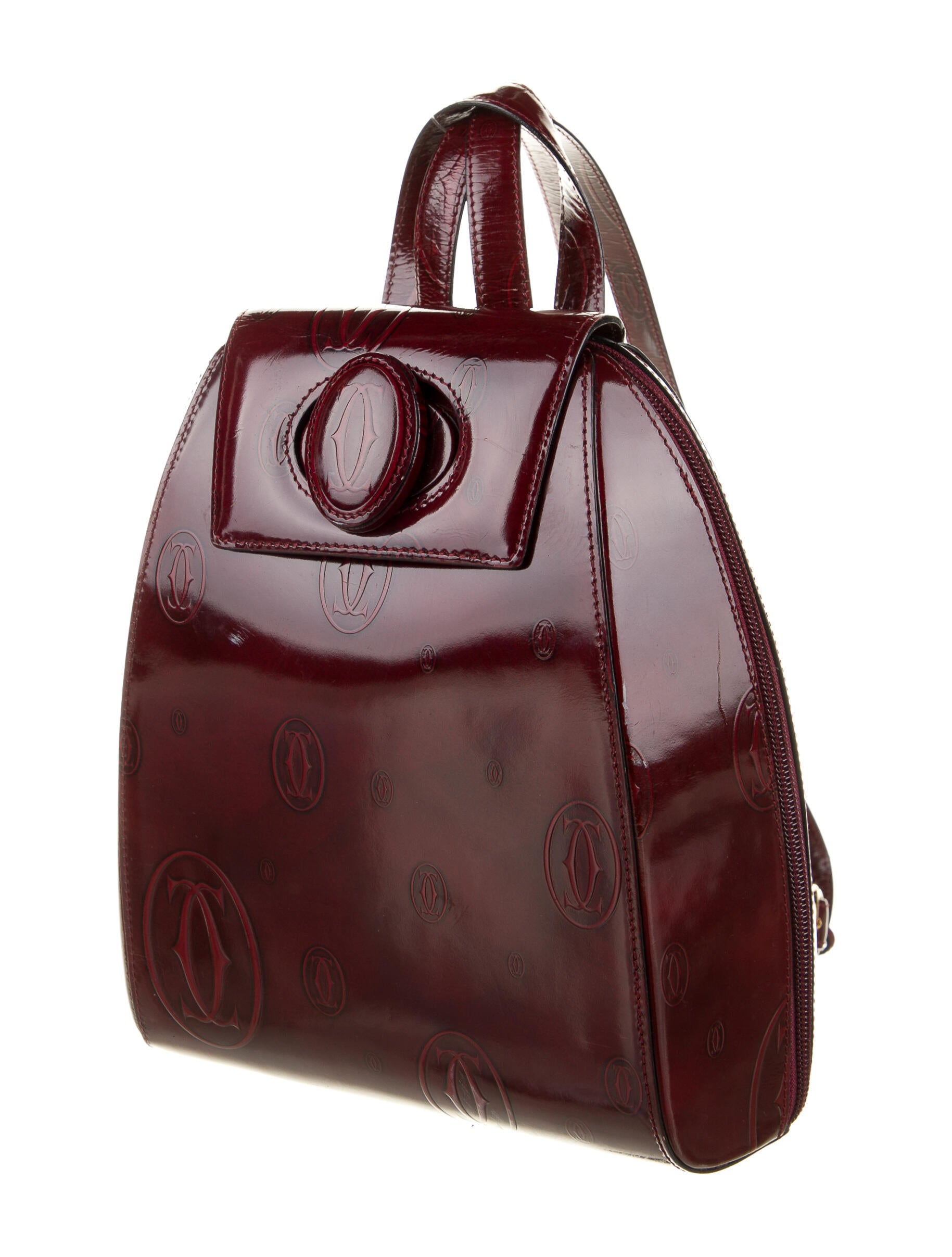 Cartier Patent Leather Logo Backpack - Red Backpacks, Handbags ...