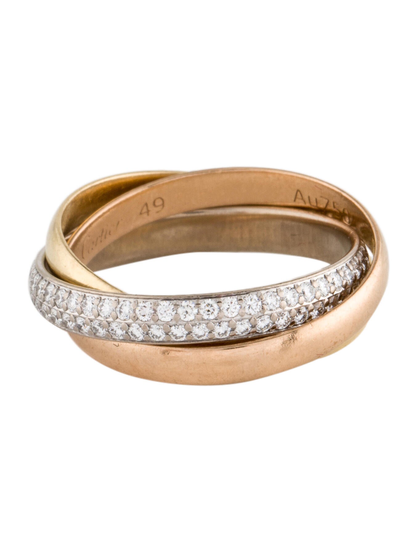 Cartier Small Trinity Ring - 18K Yellow Gold Rolling Ring, Rings | The ...