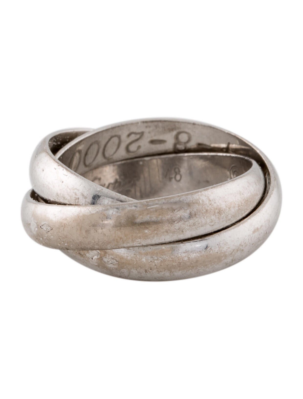Cartier Vintage Trinity Ring - Rhodium-Plated 18K White Gold Rolling ...