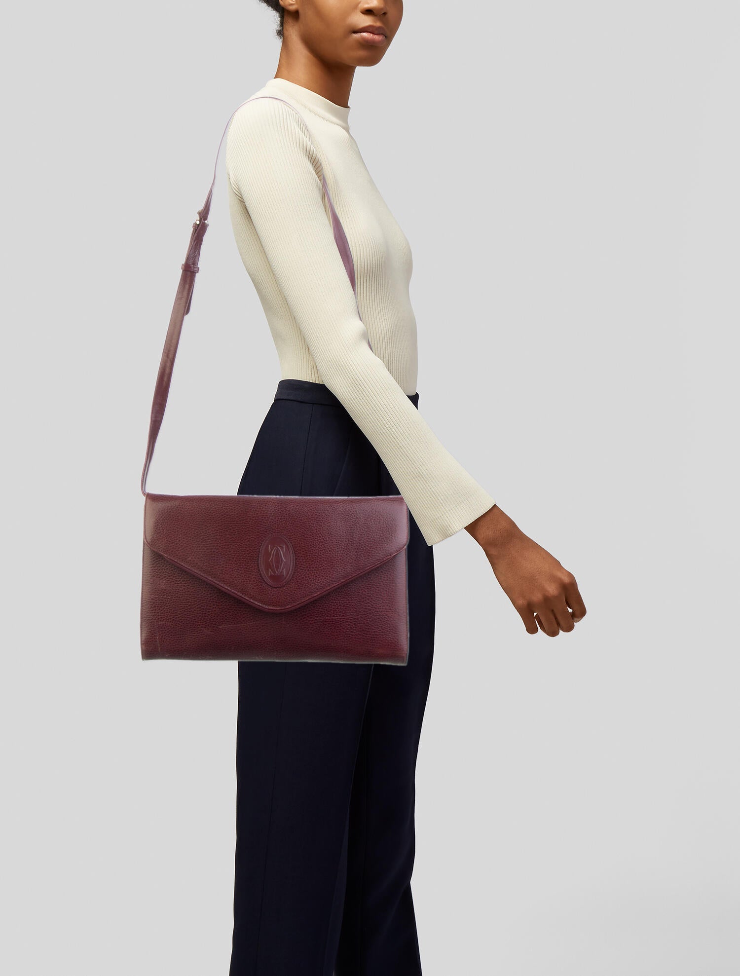 Cartier Must de Cartier Leather Crossbody Bag - Burgundy Crossbody Bags ...