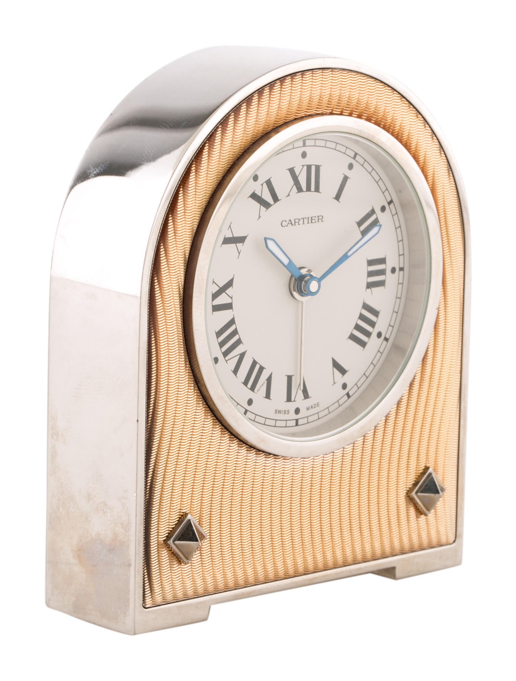 Cartier Guilloché Enamel Desk Clock - Gold Decorative Accents, Decor ...