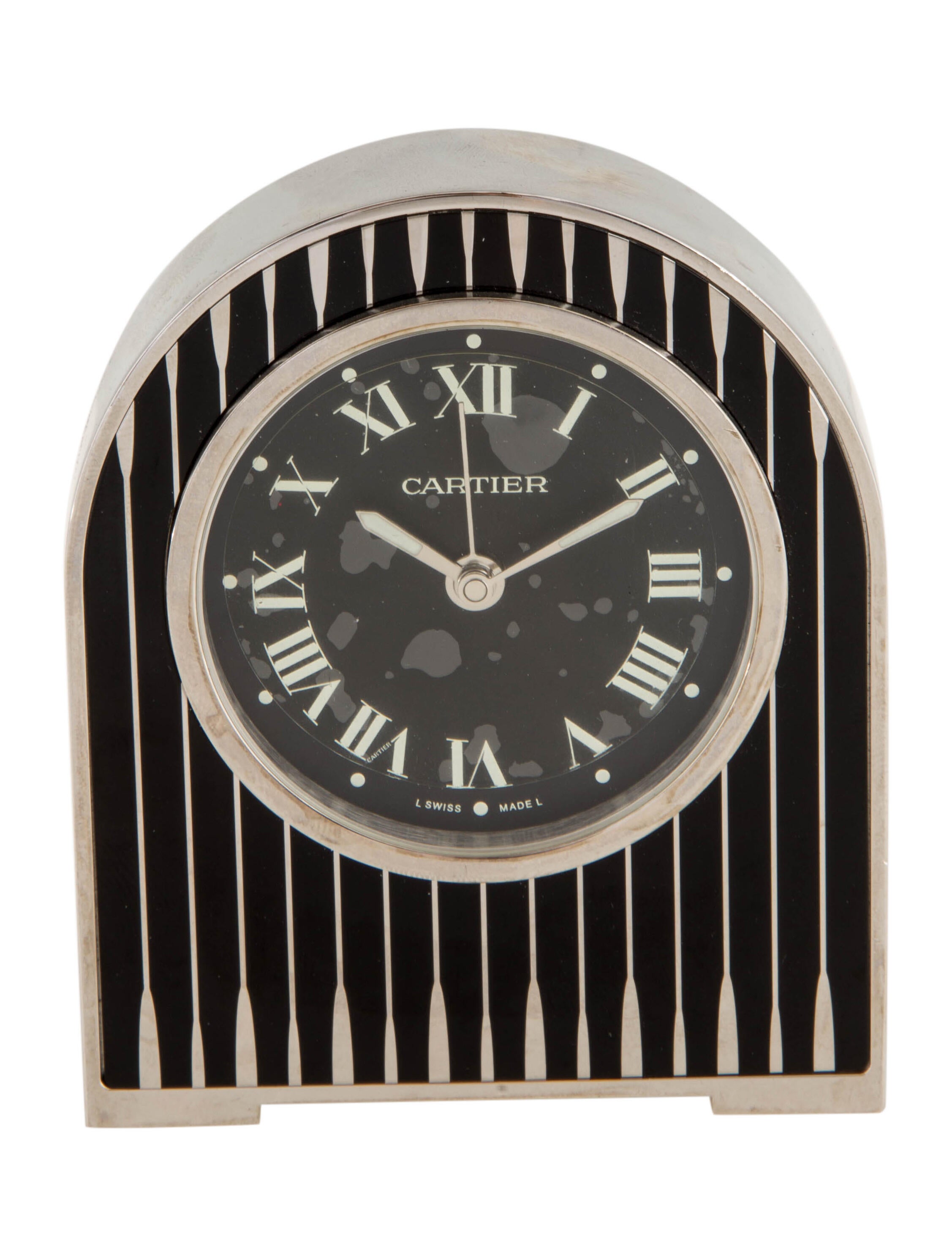 Cartier Travel Alarm Clock - Black, Stainless Steel - CRT22962 | The ...