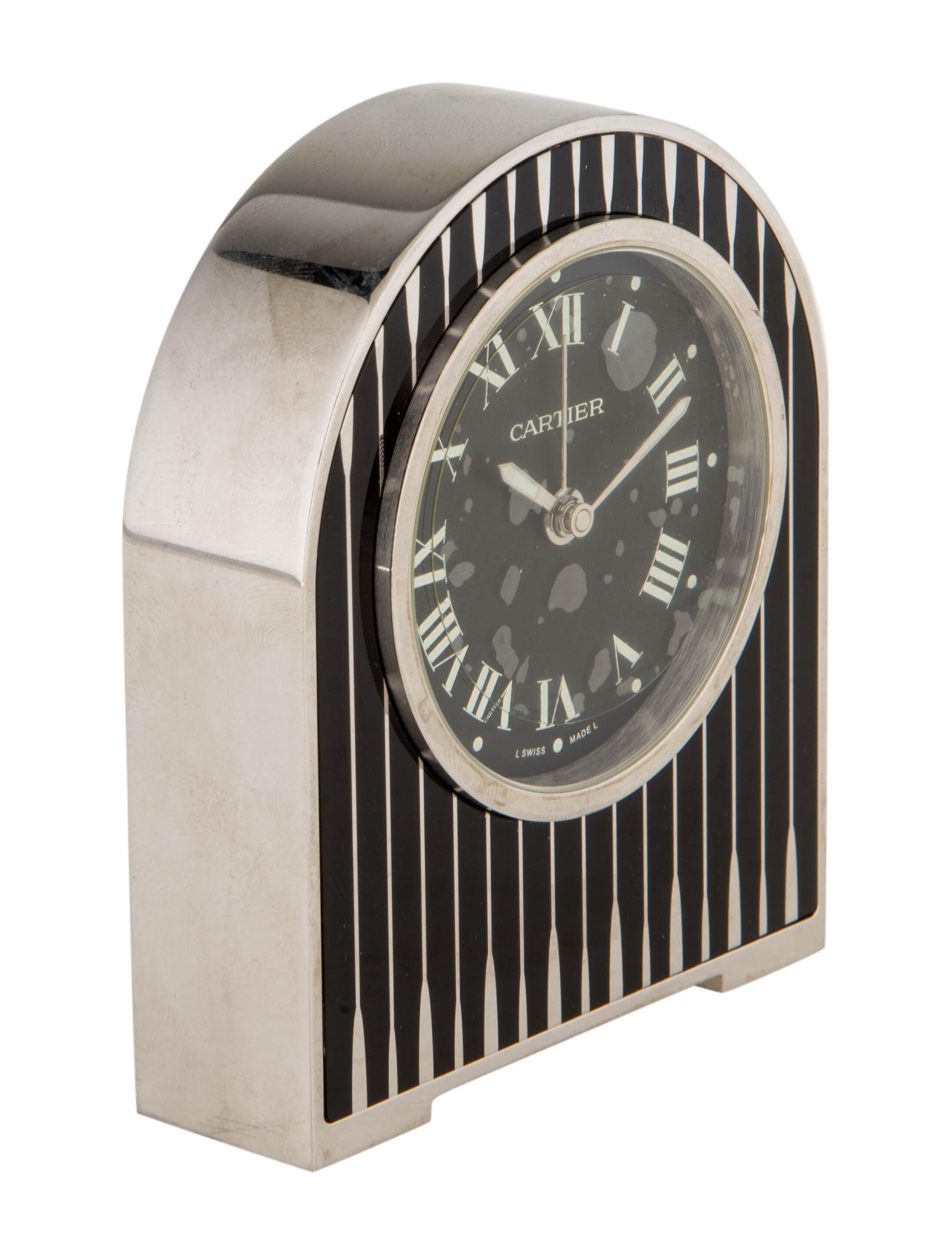 Cartier Travel Alarm Clock - Black, Stainless Steel - CRT22962 | The ...