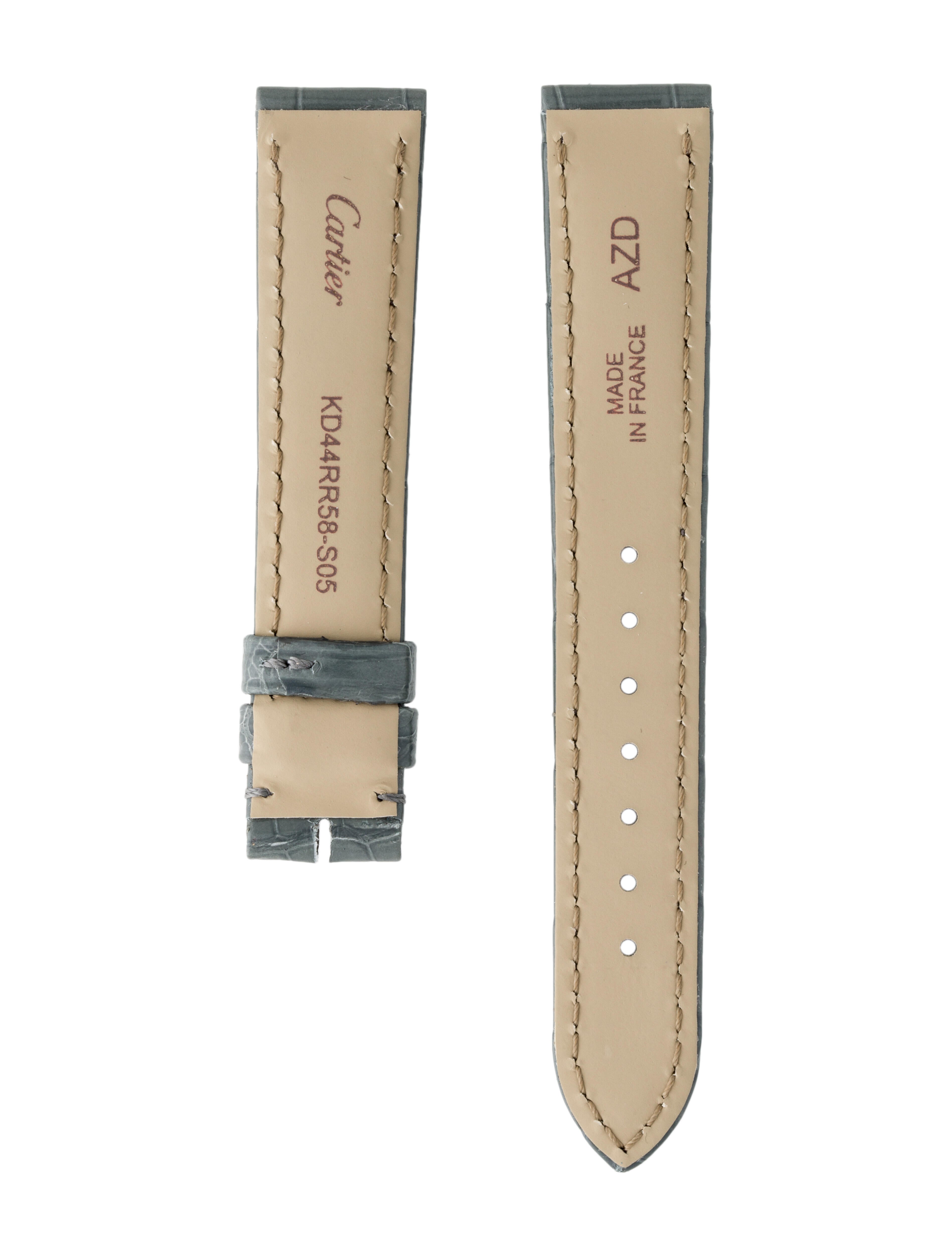 Cartier 16mm x 14mm Alligator Watch Strap for Deployant Clasp - Grey ...