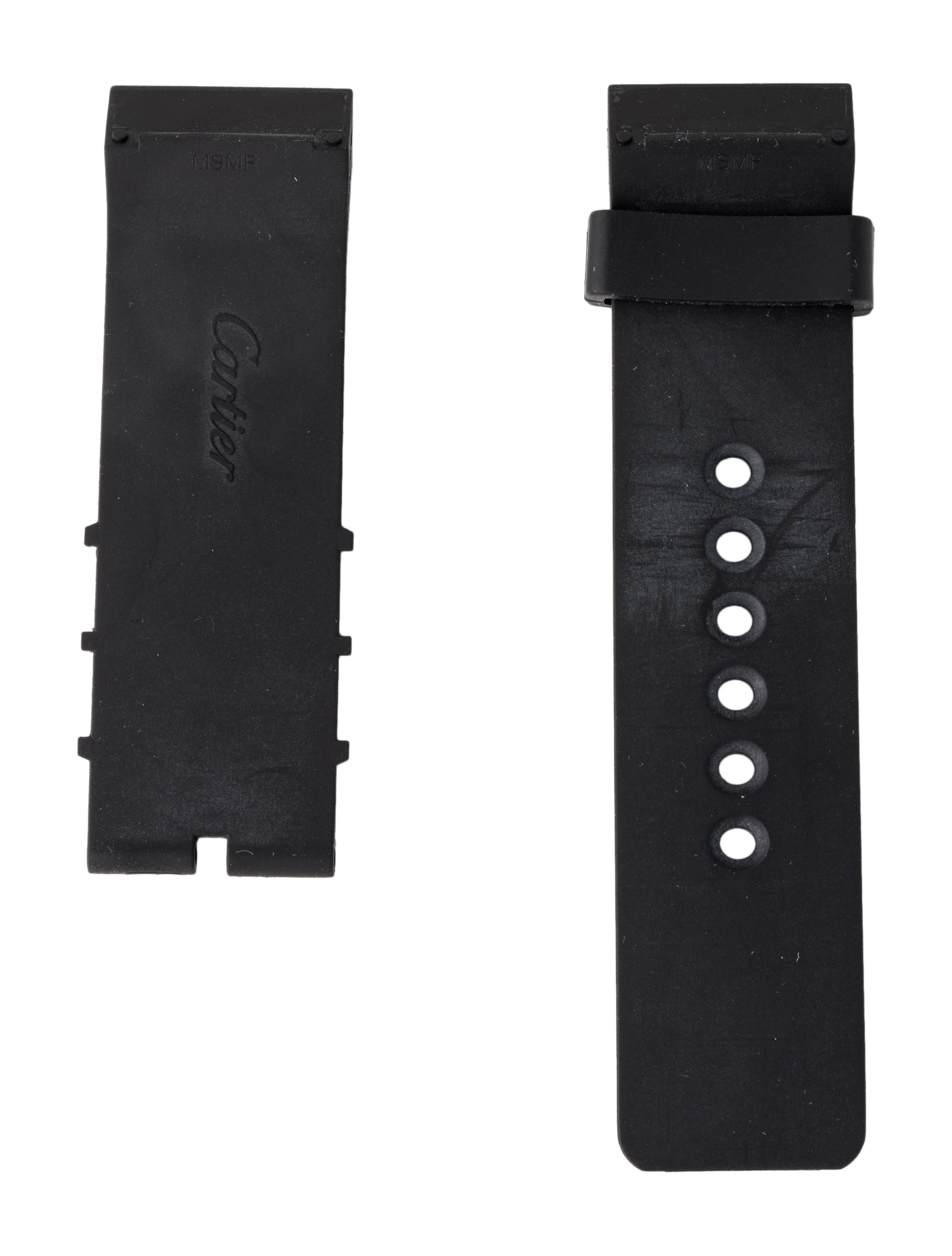 Cartier 23mm Rubber Strap for Santos 100 - Black - CRT87844 | The RealReal